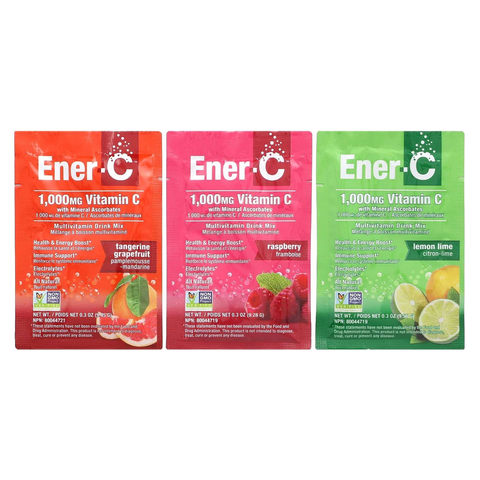Ener-C, Bubbly Multi-Vitamin Drink Mix, Variety Pack, 1,000 mg, 30 ...