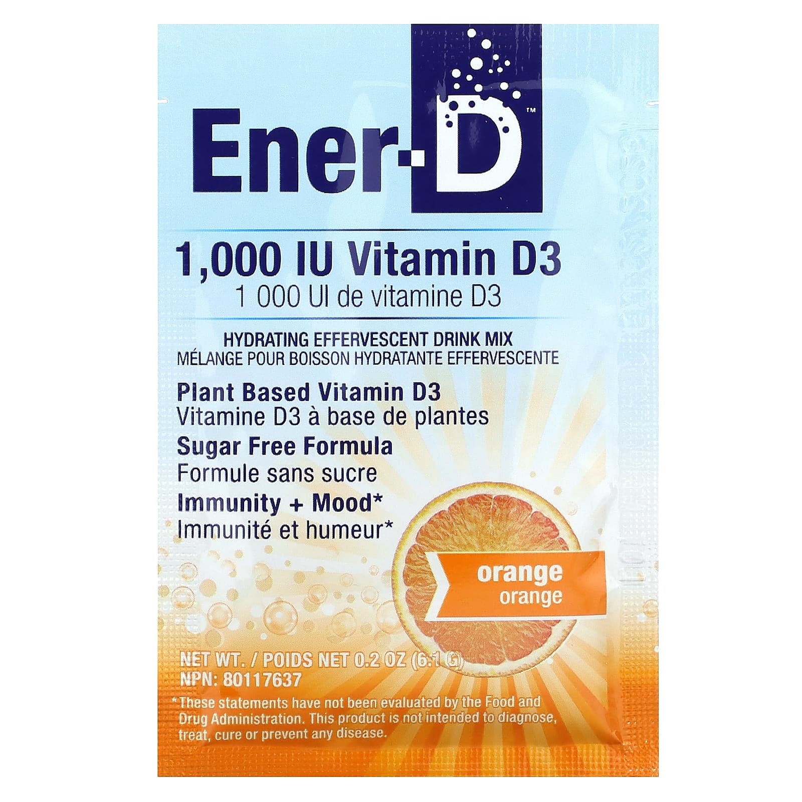 Ener-C, Ener-D, Vitamin D3, Hydrating Effervescent Drink Mix, Sugar ...
