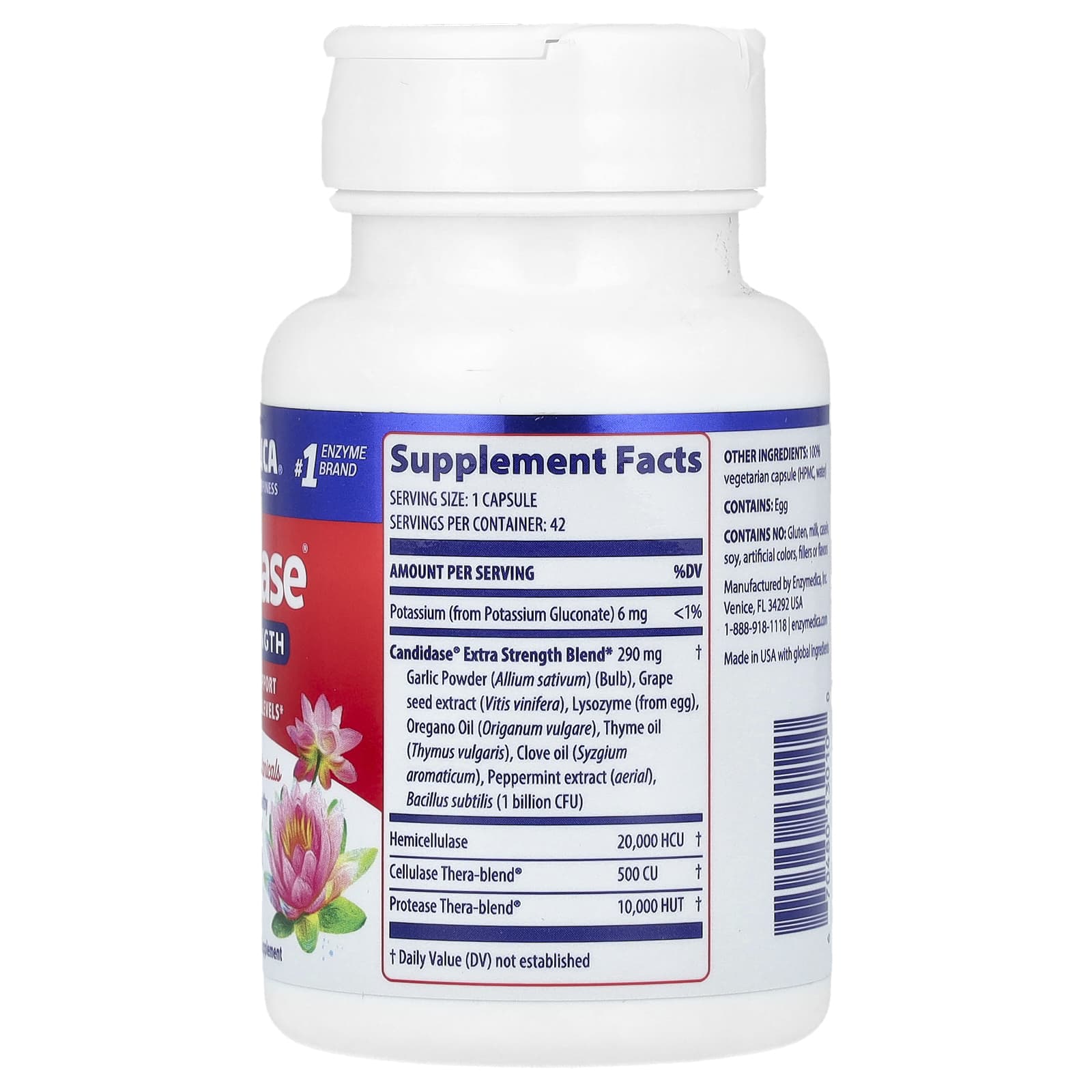 Enzymedica, Candidase, Extra Strength, 42 Capsules