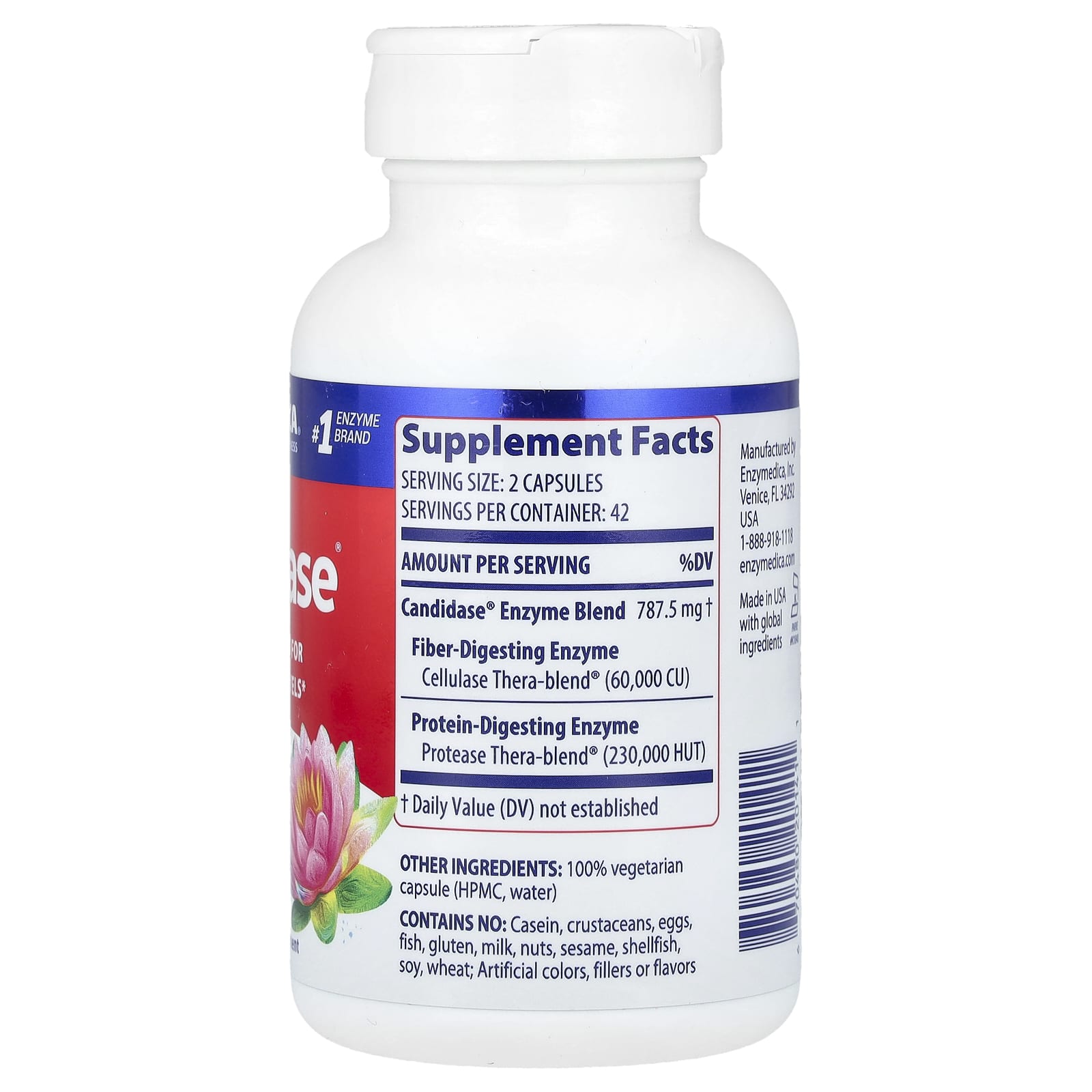 Enzymedica, Candidase, 84 Capsules