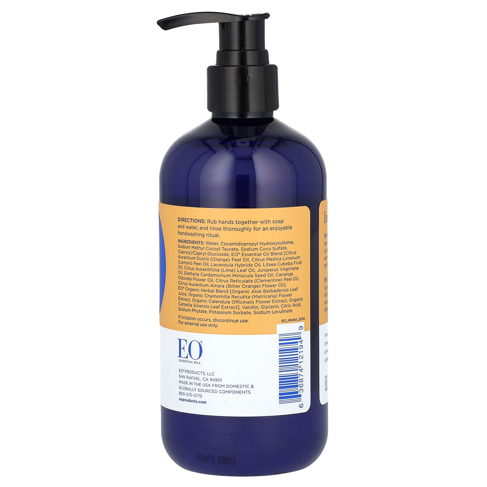 EO Products, Hand Soap, Uplifting Orange Blossom Vanilla, 12 fl oz (355 ml)