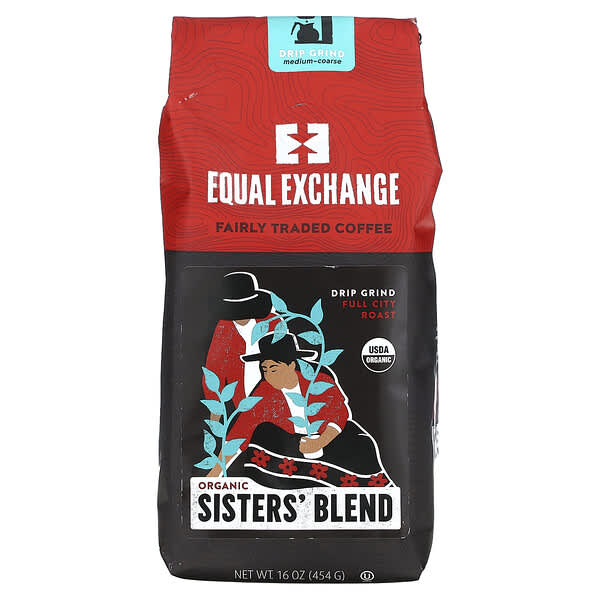 Equal Exchange, Organic Sisters' Blend, Drip Grind, Full City Roast, 16 ...