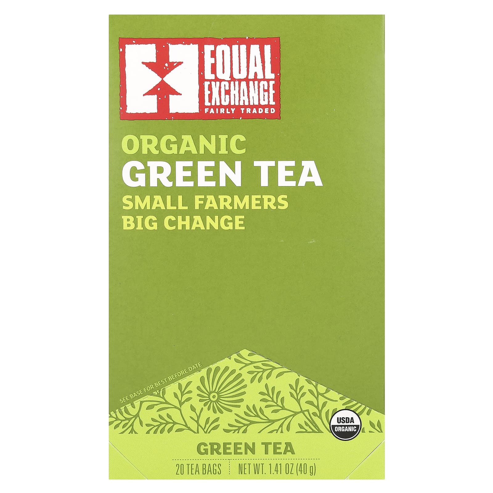 Equal Exchange, Organic Green Tea, 20 Tea Bags, 1.41 oz (40 g)