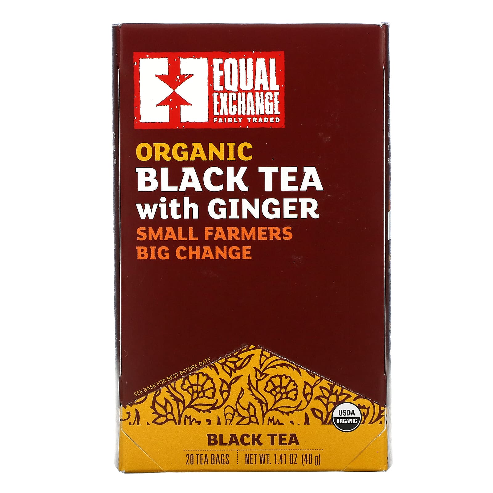 Equal Exchange, Organic Black Tea with Ginger, 20 Tea Bags, 1.41 oz (40 g)