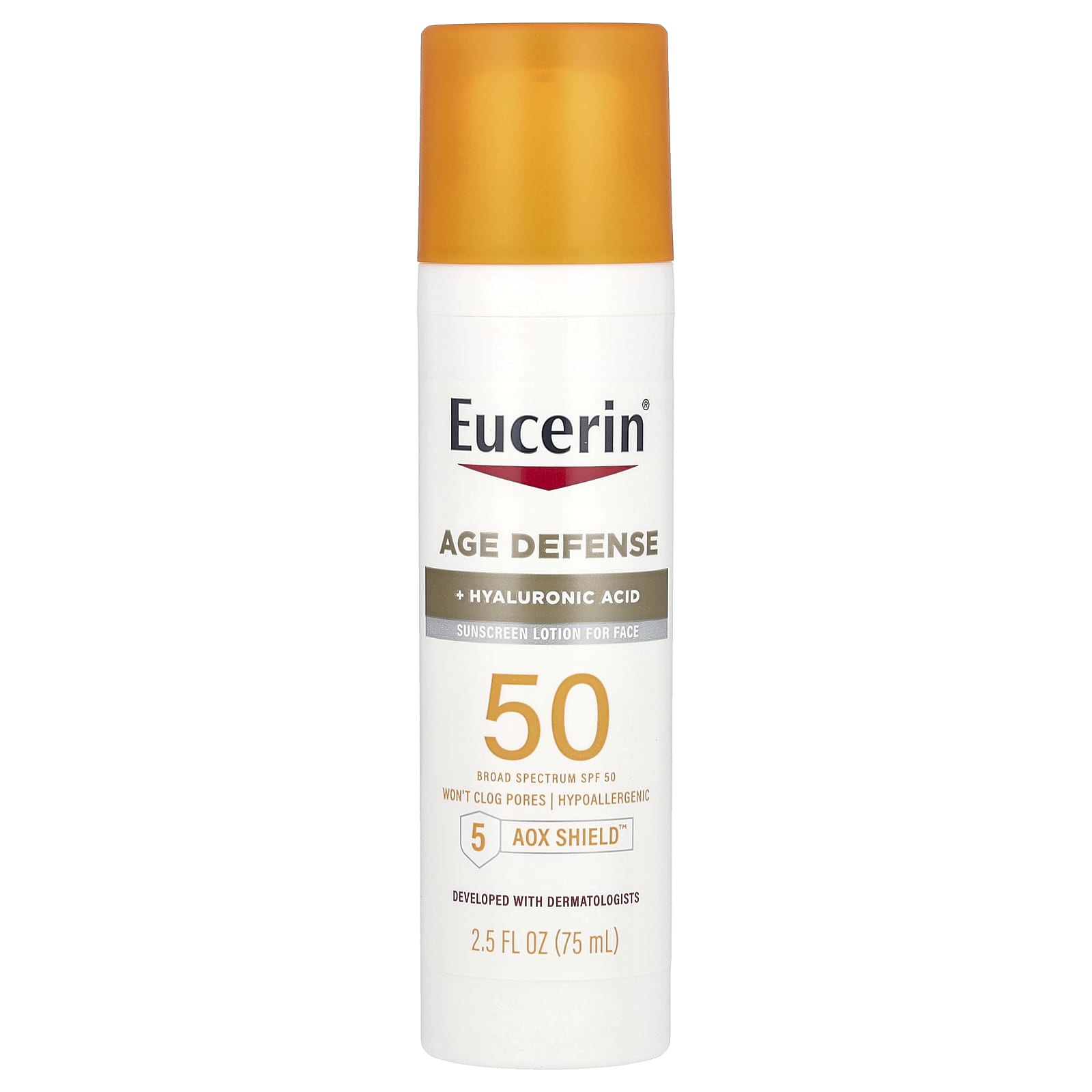 Eucerin, Age Defense, Lightweight Sunscreen Lotion For Face, SPF 50 ...