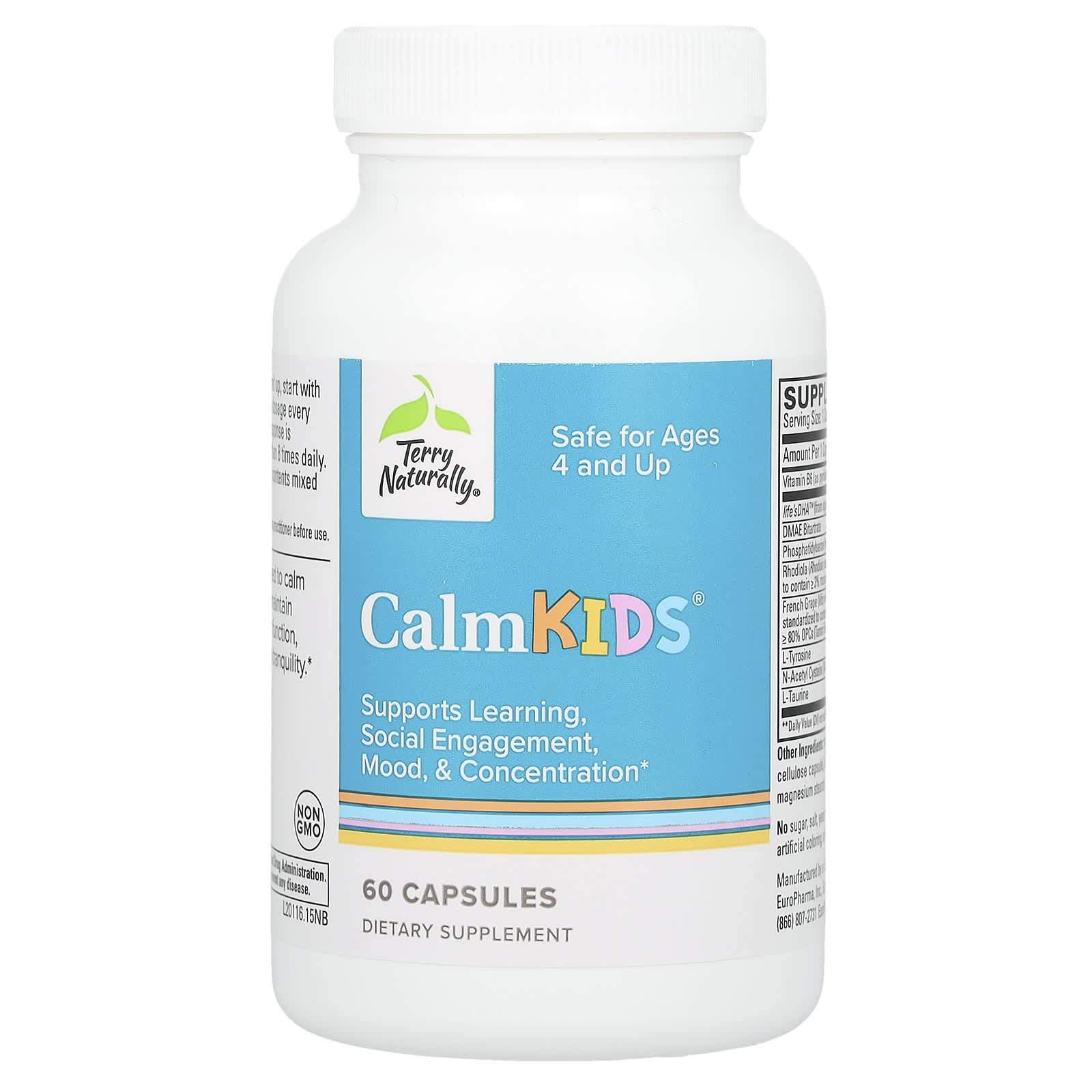 Terry Naturally, Calm Kids, Ages 4 and Up, 60 Capsules