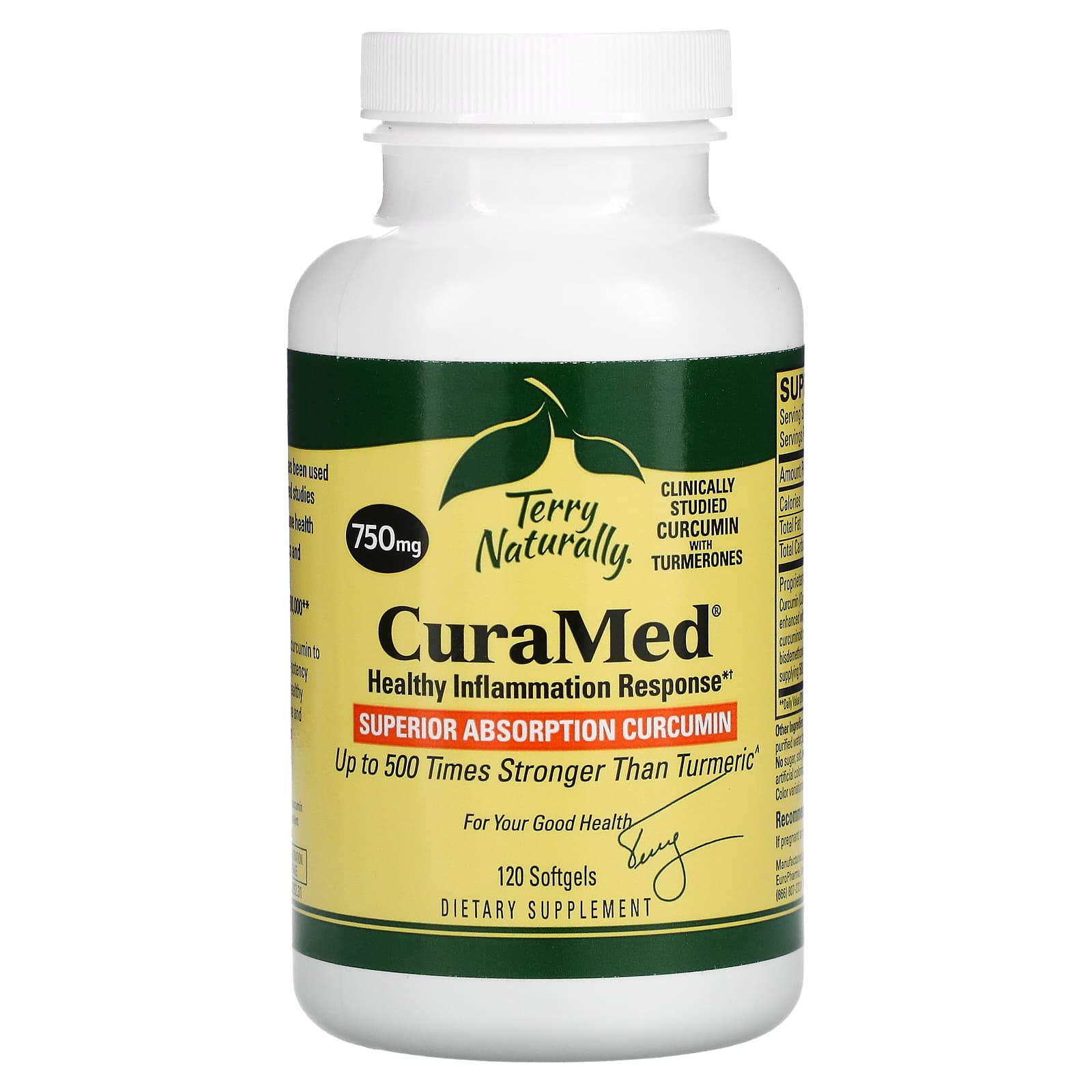 Terry Naturally, CuraMed, 750 mg, 120 Cápsulas Softgel