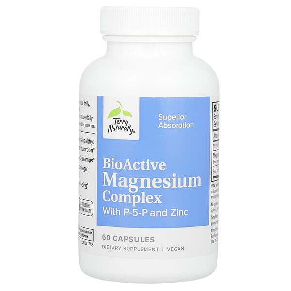 Terry Naturally, BioActive Magnesium Complex with P-5-P and Zinc, 60 ...