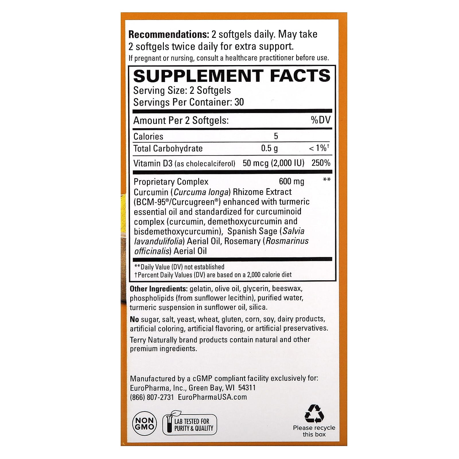 Terry Naturally, CuraMed, Brain, 60 Softgels