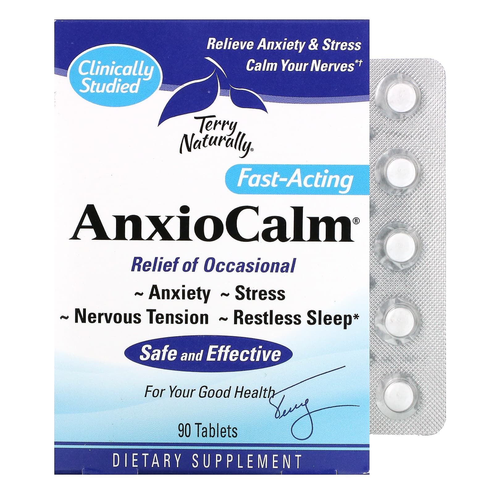 Terry Naturally, AnxioCalm, 90 Tablets