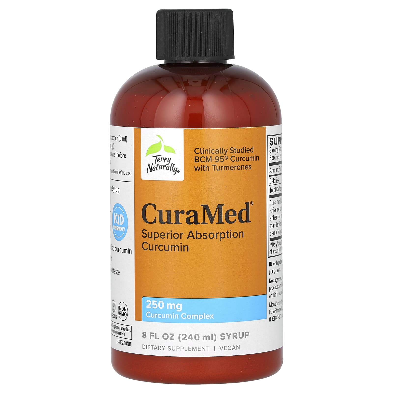 Terry Naturally, CuraMed Syrup, Superior Absorption Curcumin, 250 mg, 8 ...
