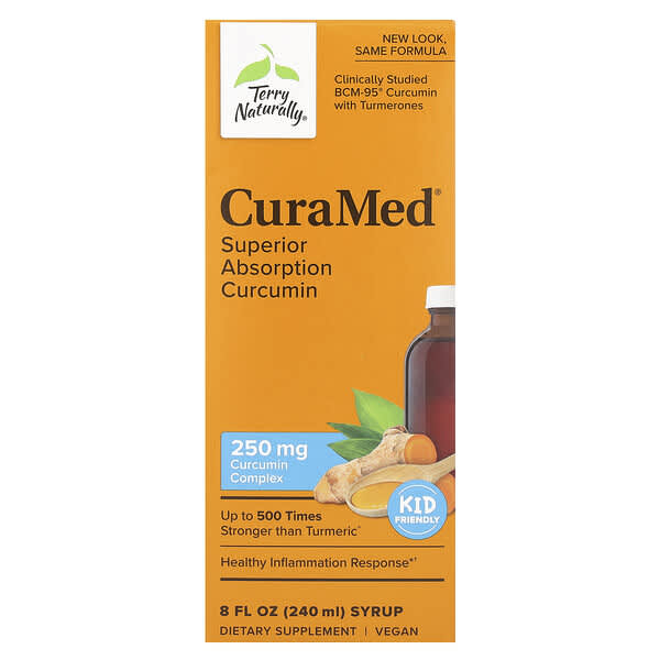 Terry Naturally, CuraMed Syrup, Superior Absorption Curcumin, 250 mg, 8 ...