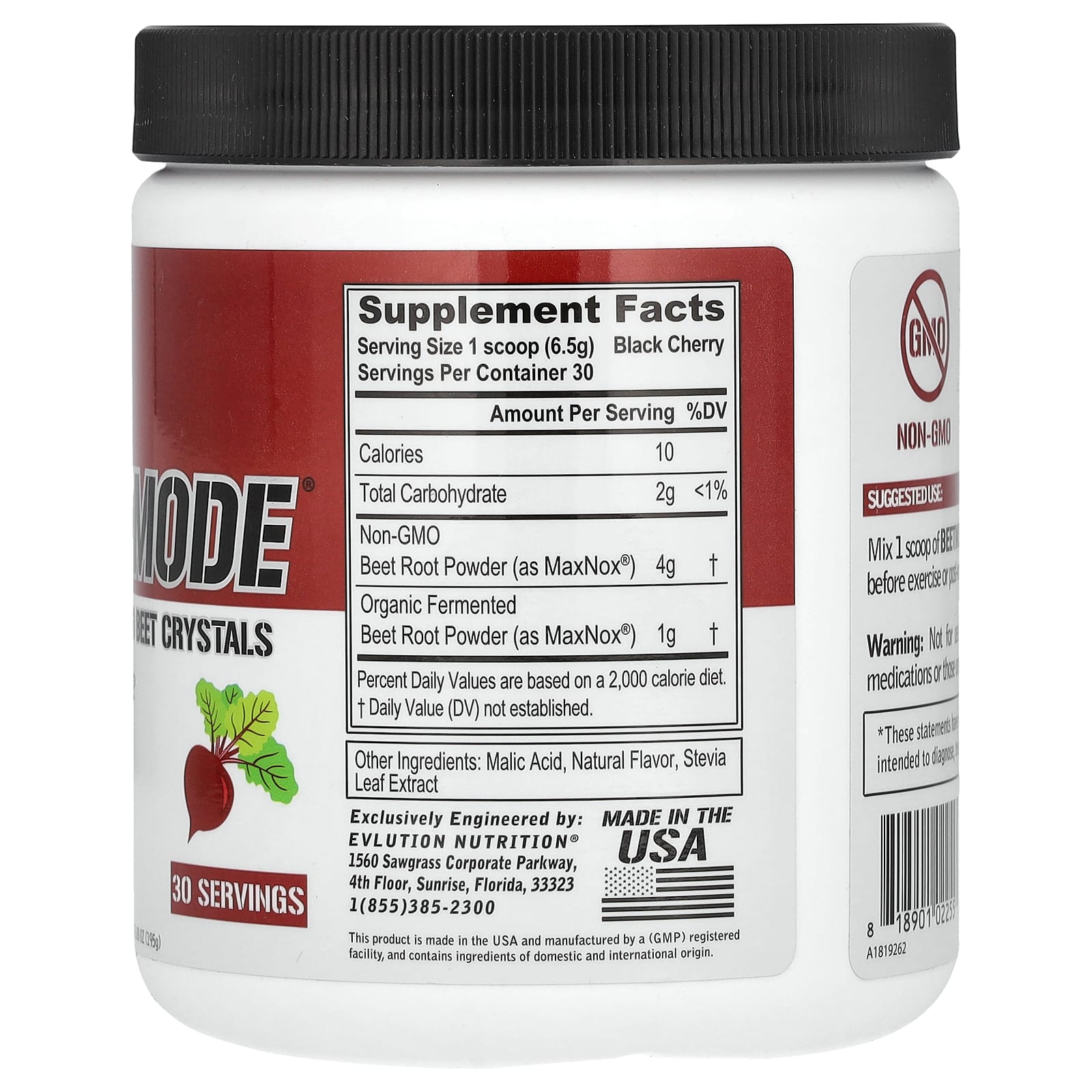 EVLution Nutrition, BeetMode, Concentrated Beet Crystals, Black Cherry ...