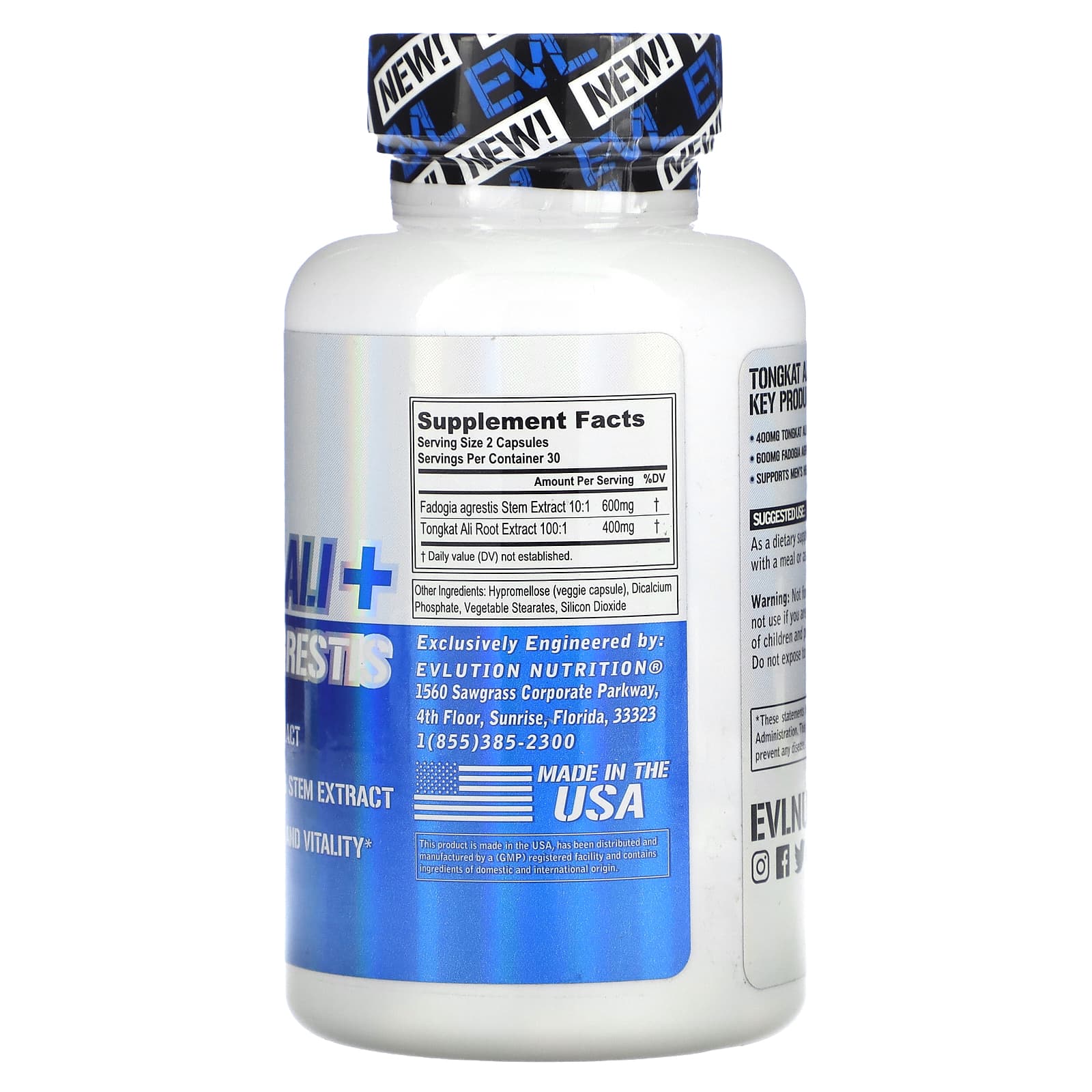 EVLution Nutrition, Tongkat Ali + Fadogia Agrestis, 400 mg, 60 Veggie ...