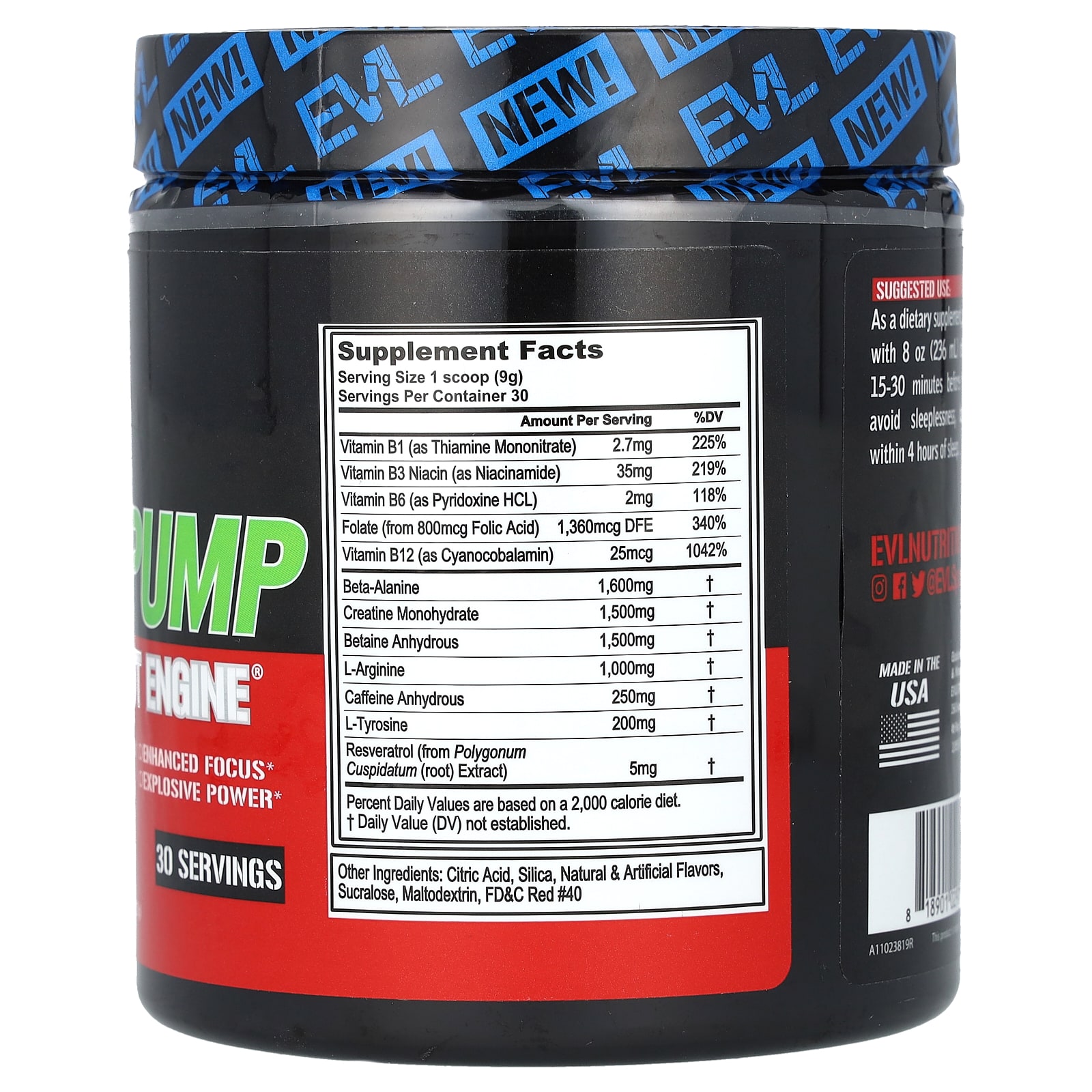 EVLution Nutrition, ENGN Pump, Pre-Workout Engine, Cherry Limeade, 9.52 ...