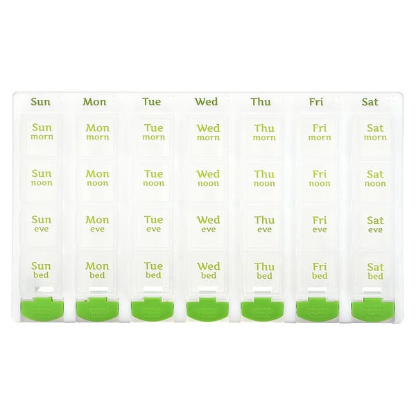 Ezy Dose, Weekly 4X/Day with Push Button Pop-Outs Medtime Planner ...