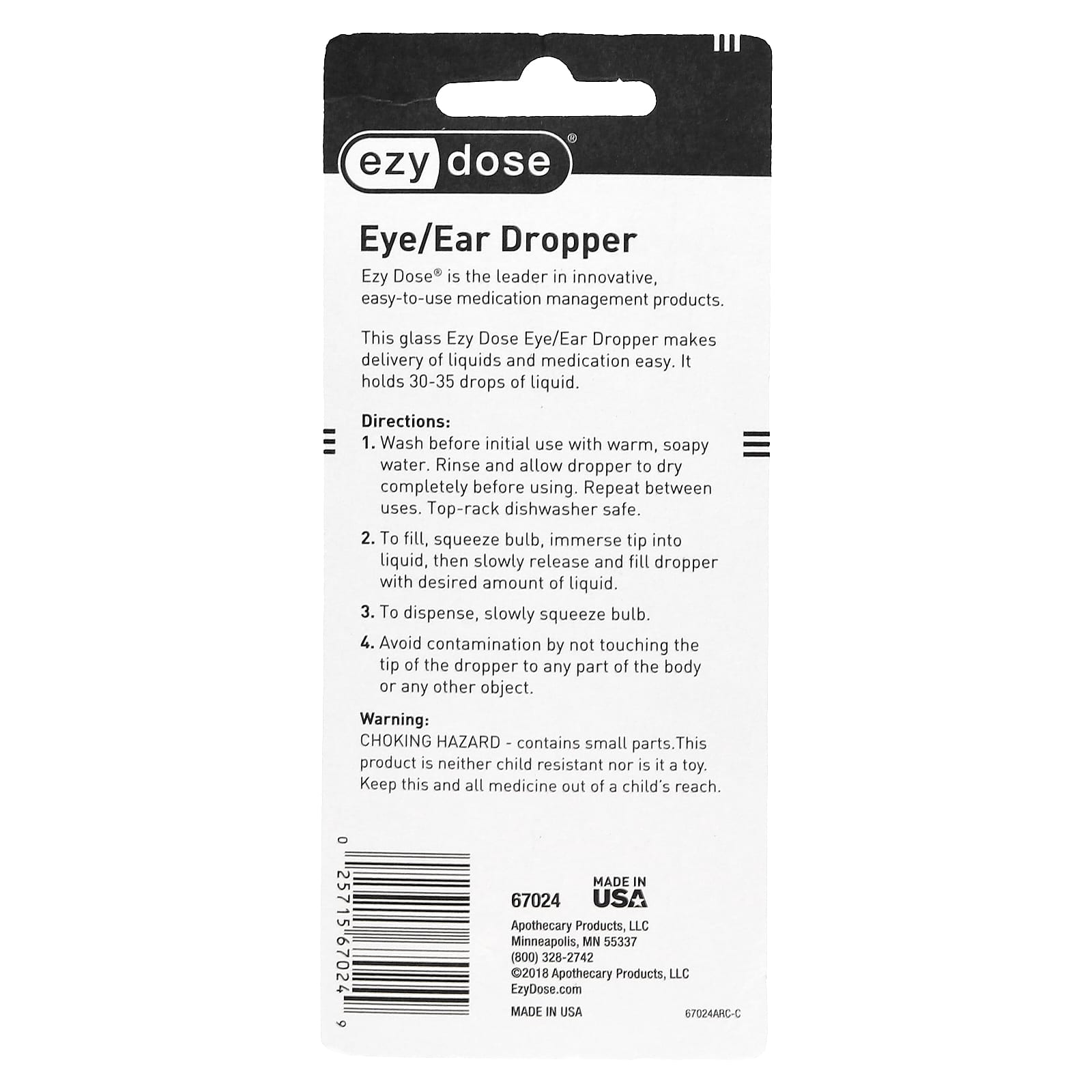 Ezy Dose, Eye/Ear Glass Dropper, 1 Count