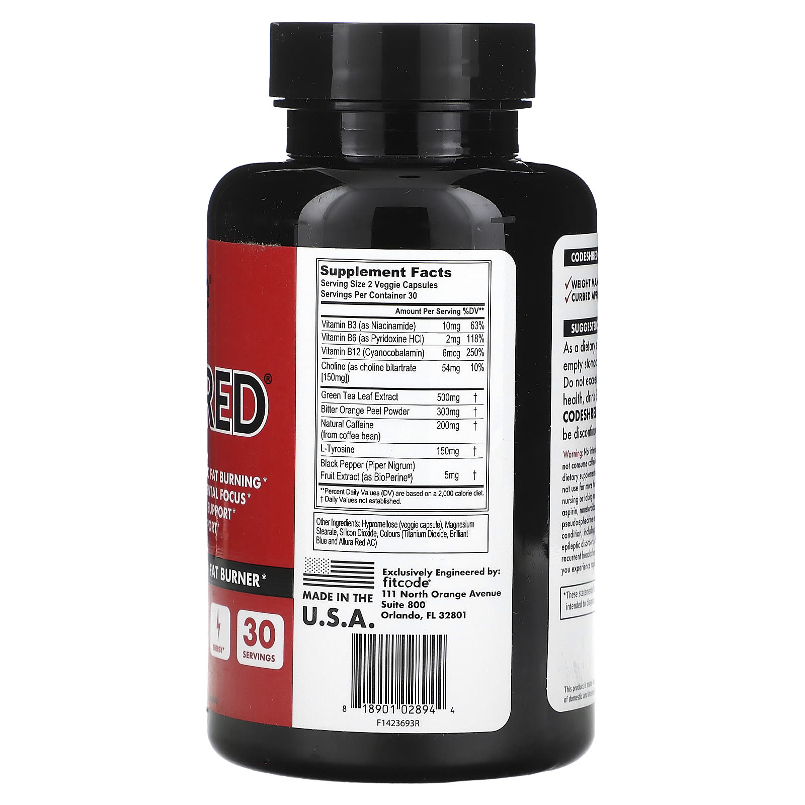 fitcode, CodeShred , 60 Veggie Capsules