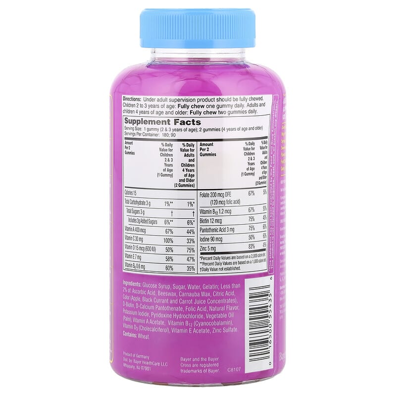 Complete Children s Multivitamin with Vitamin A C D E and Zinc 180 Gummies