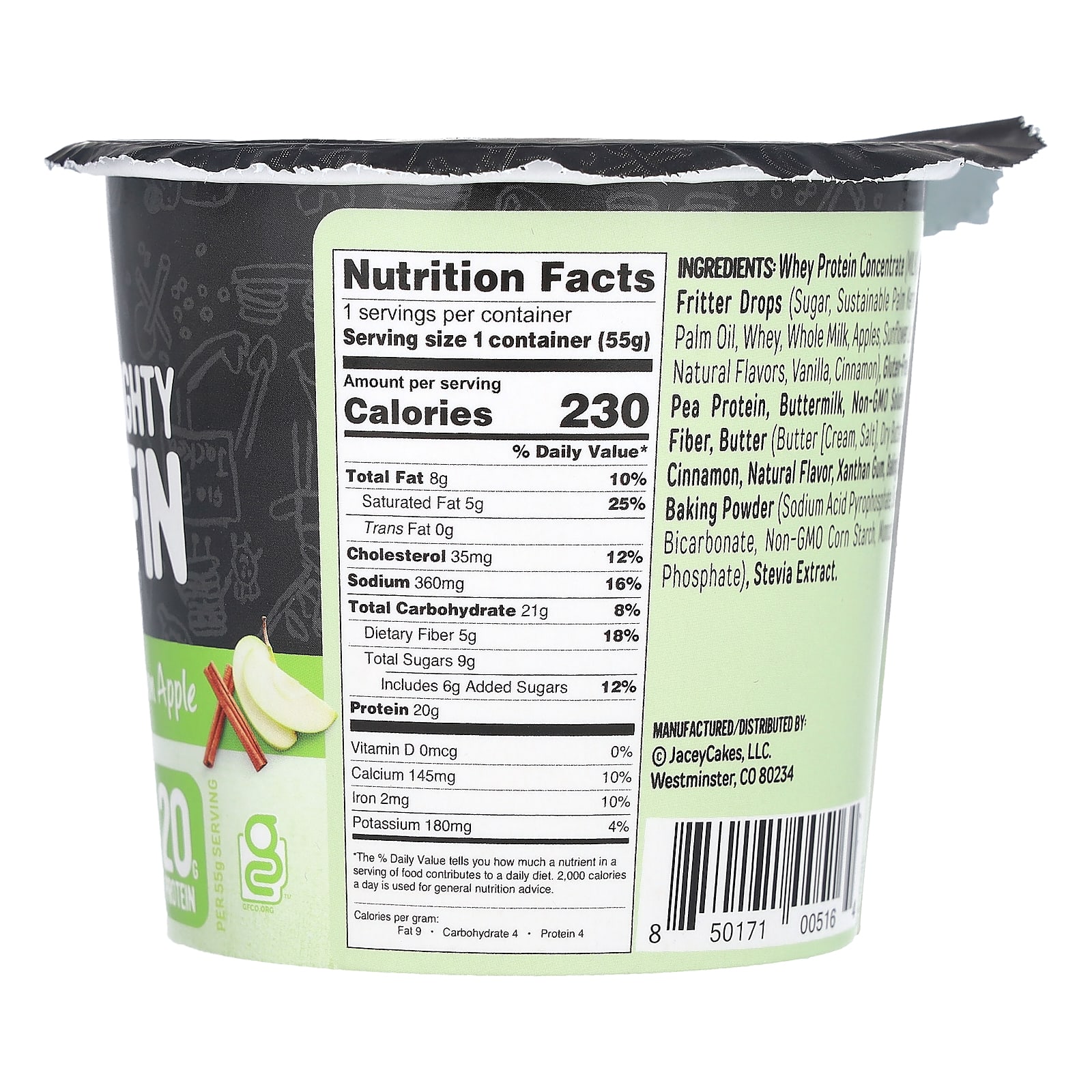 FlapJacked, Mighty Muffin（マイティマフィン）、シナモンアップル、55g（1.94オンス）