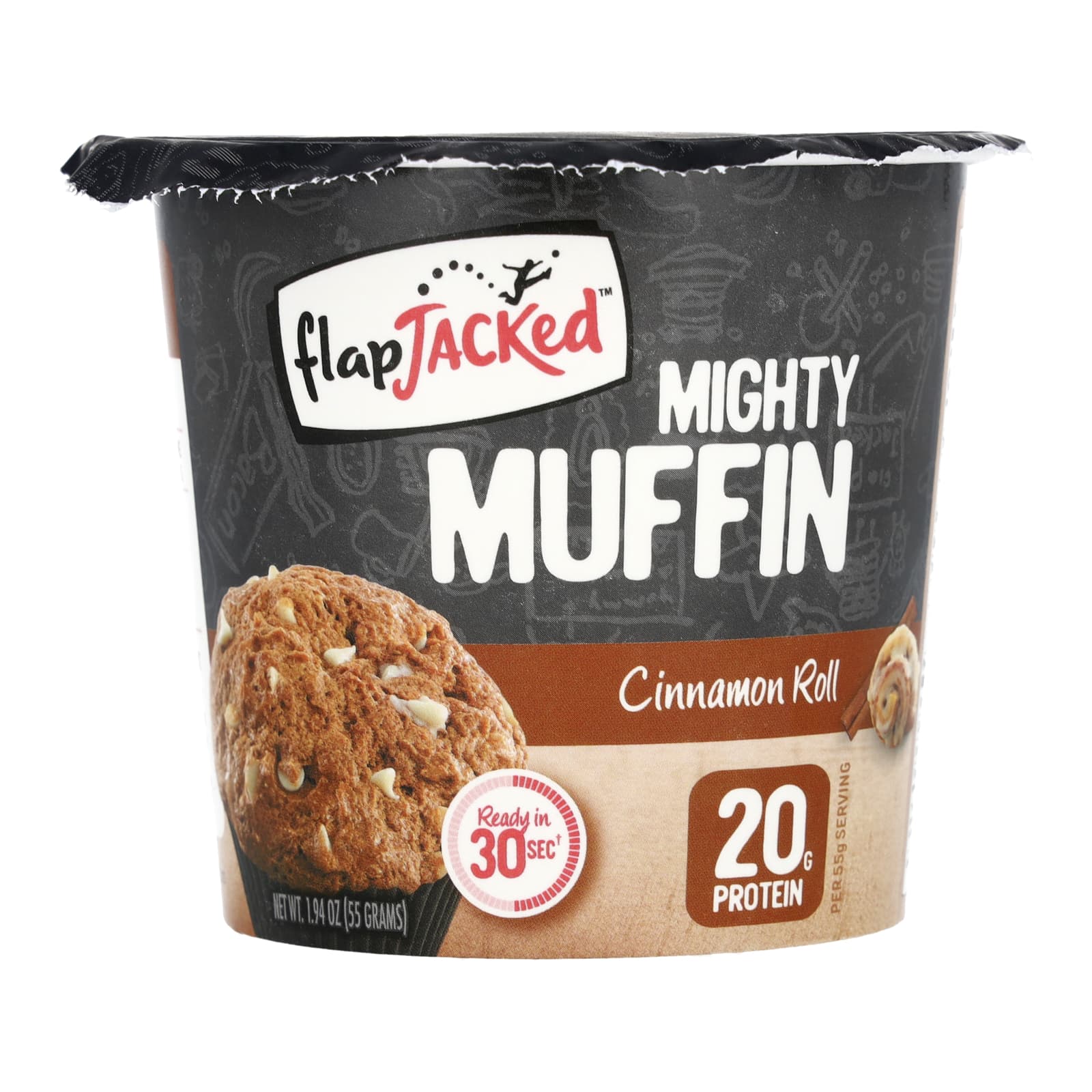 FlapJacked, Mighty Muffin（マイティマフィン）、シナモンロール、55g（1.94オンス）