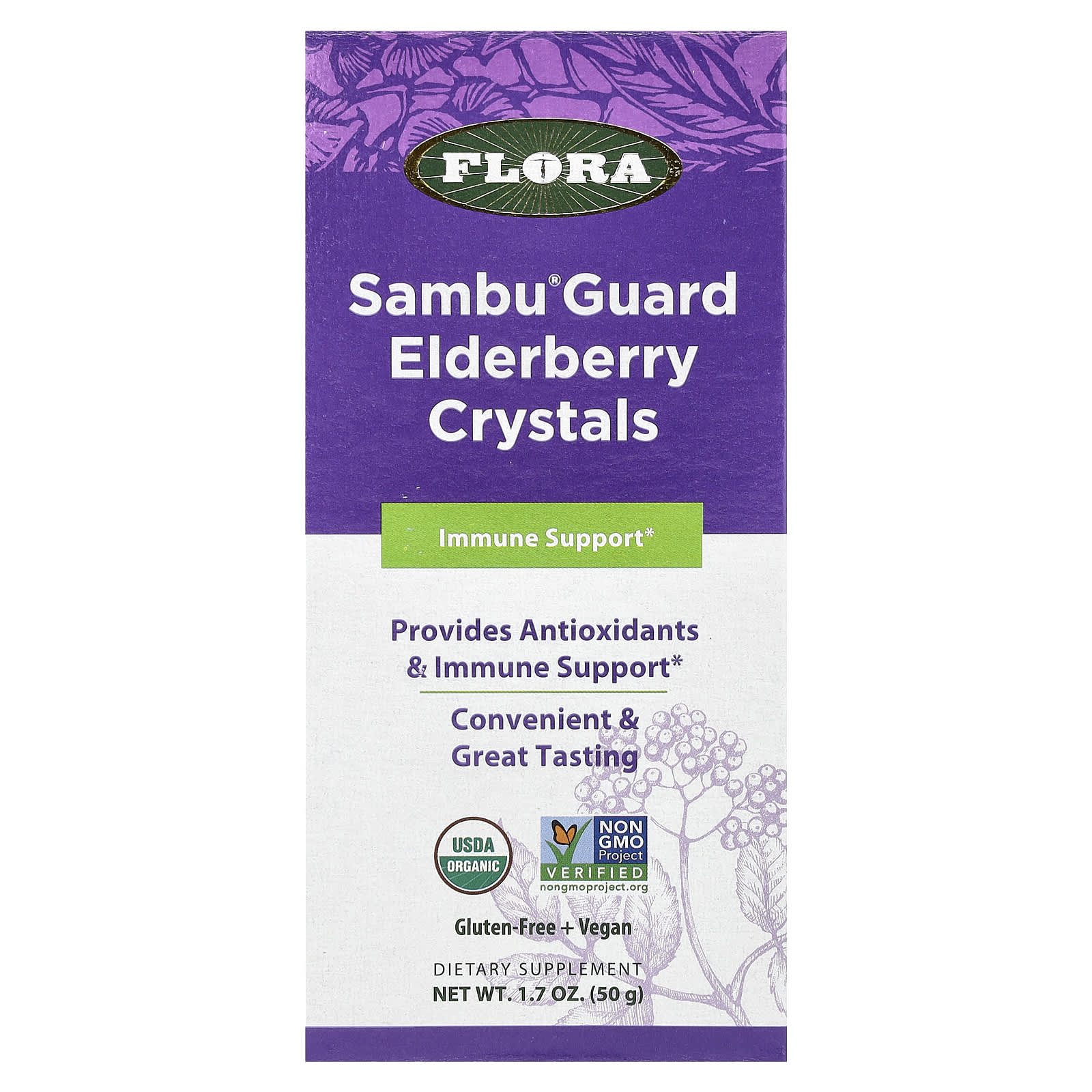 Flora, Sambu Guard Elderberry Crystals, 1.7 oz ( 50 g)