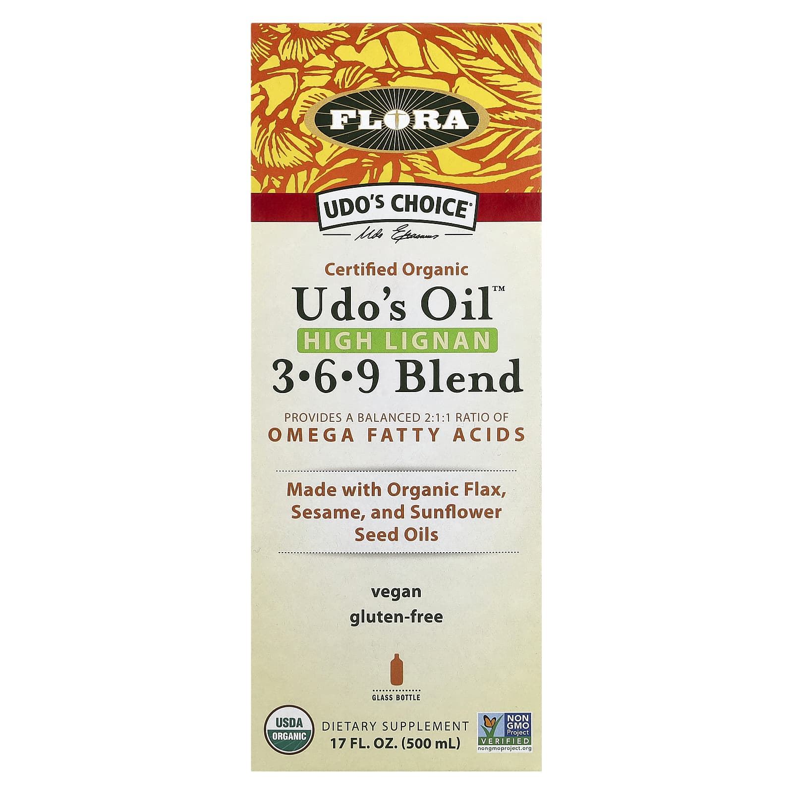 Flora, Udo's Choice, Certified Organic Udo's Oil, High Lignan 3-6-9 ...