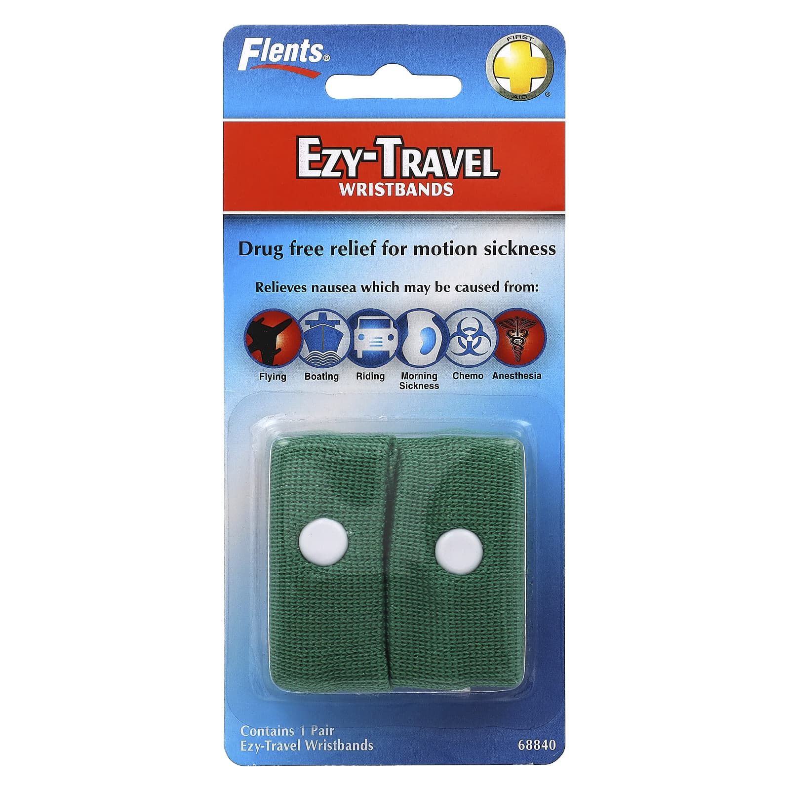 Flents, Ezy-Travel Wristbands, One Size Fits All, 1 Pair