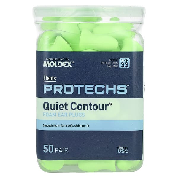 Flents, Protechs, Quiet Contour, Foam Ear Plugs, 50 Pair