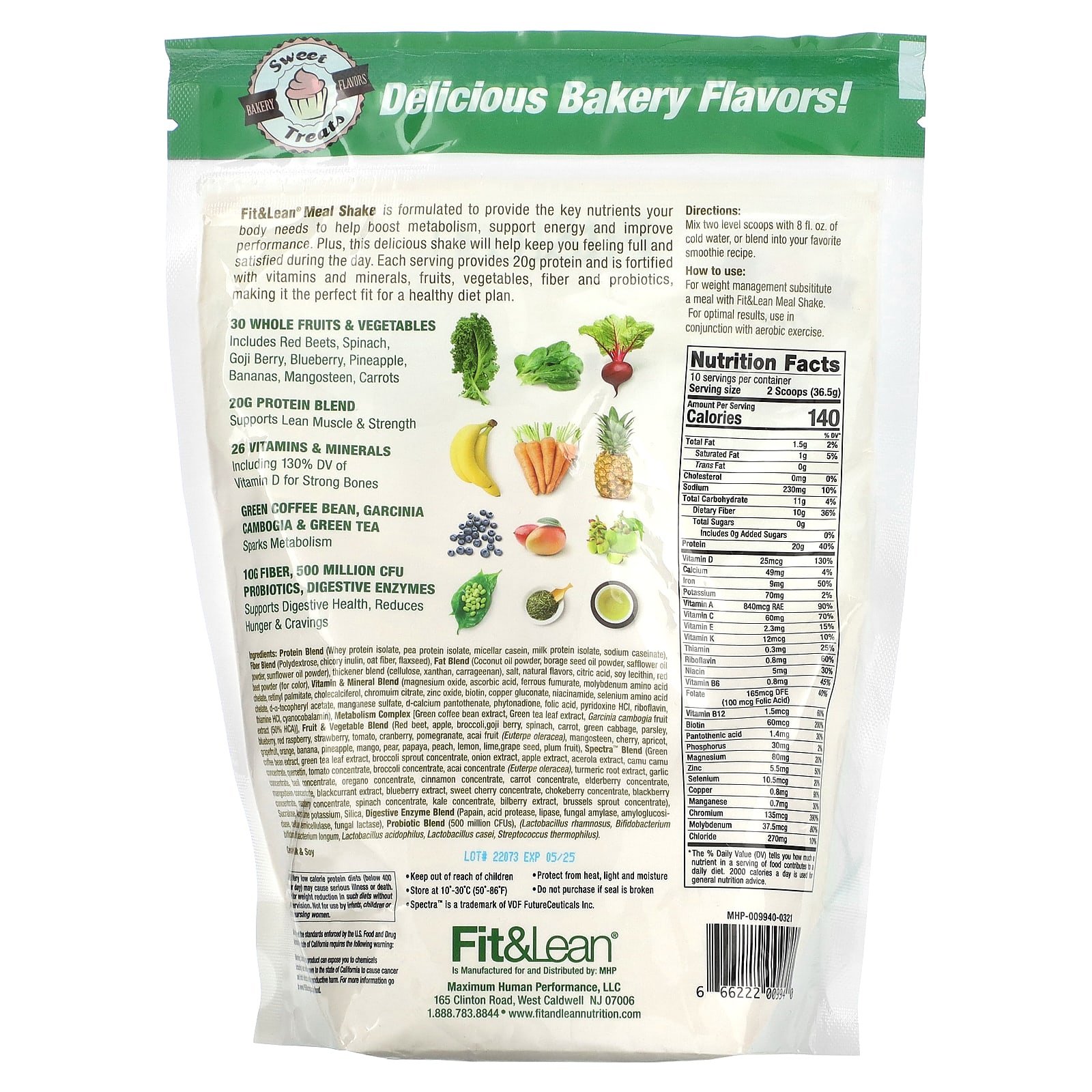 Fit & Lean, Meal Shake, Complete Fitness Nutrition, Strawberry ...