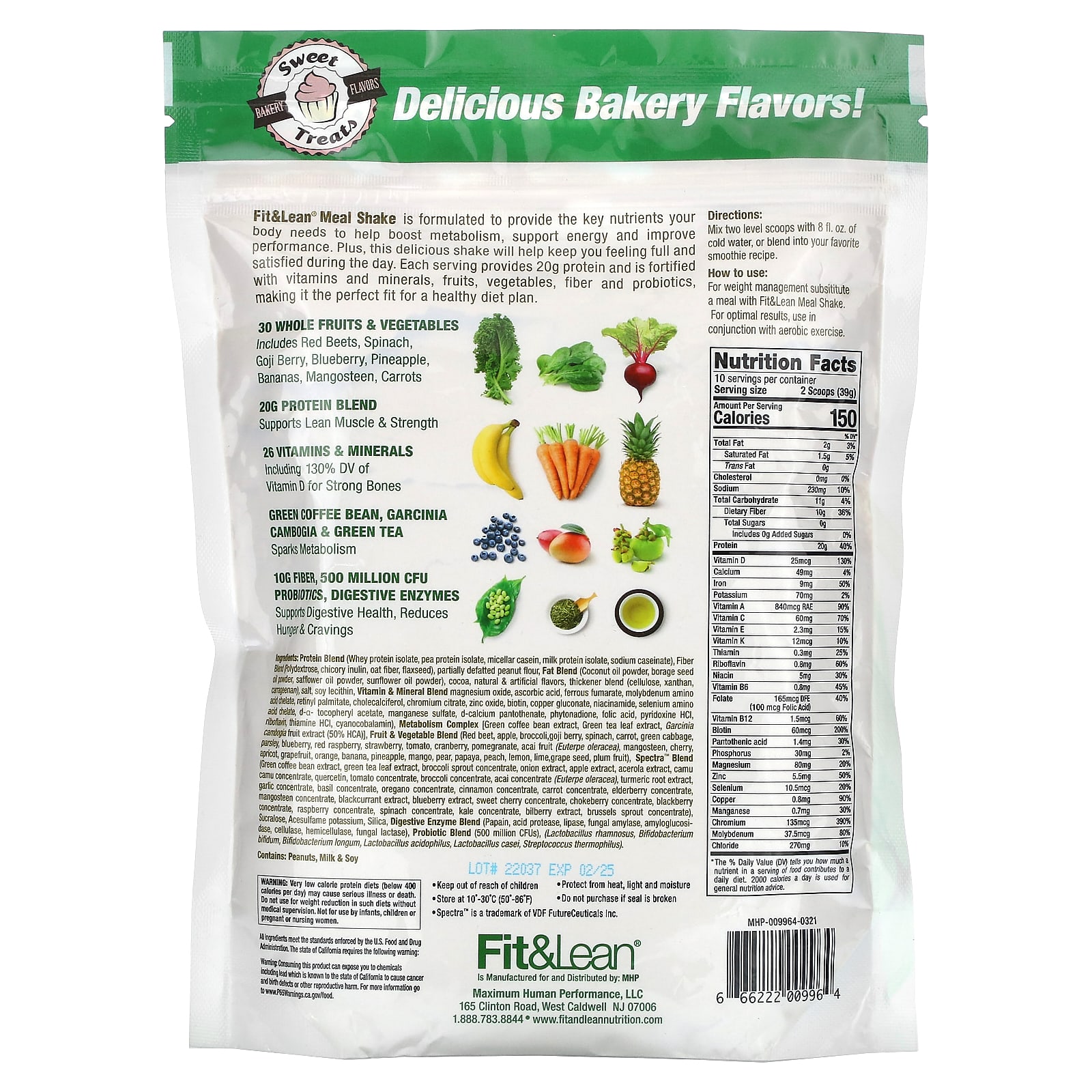 Fit & Lean, Meal Shake, Complete Fitness Nutrition, Chocolate Peanut ...