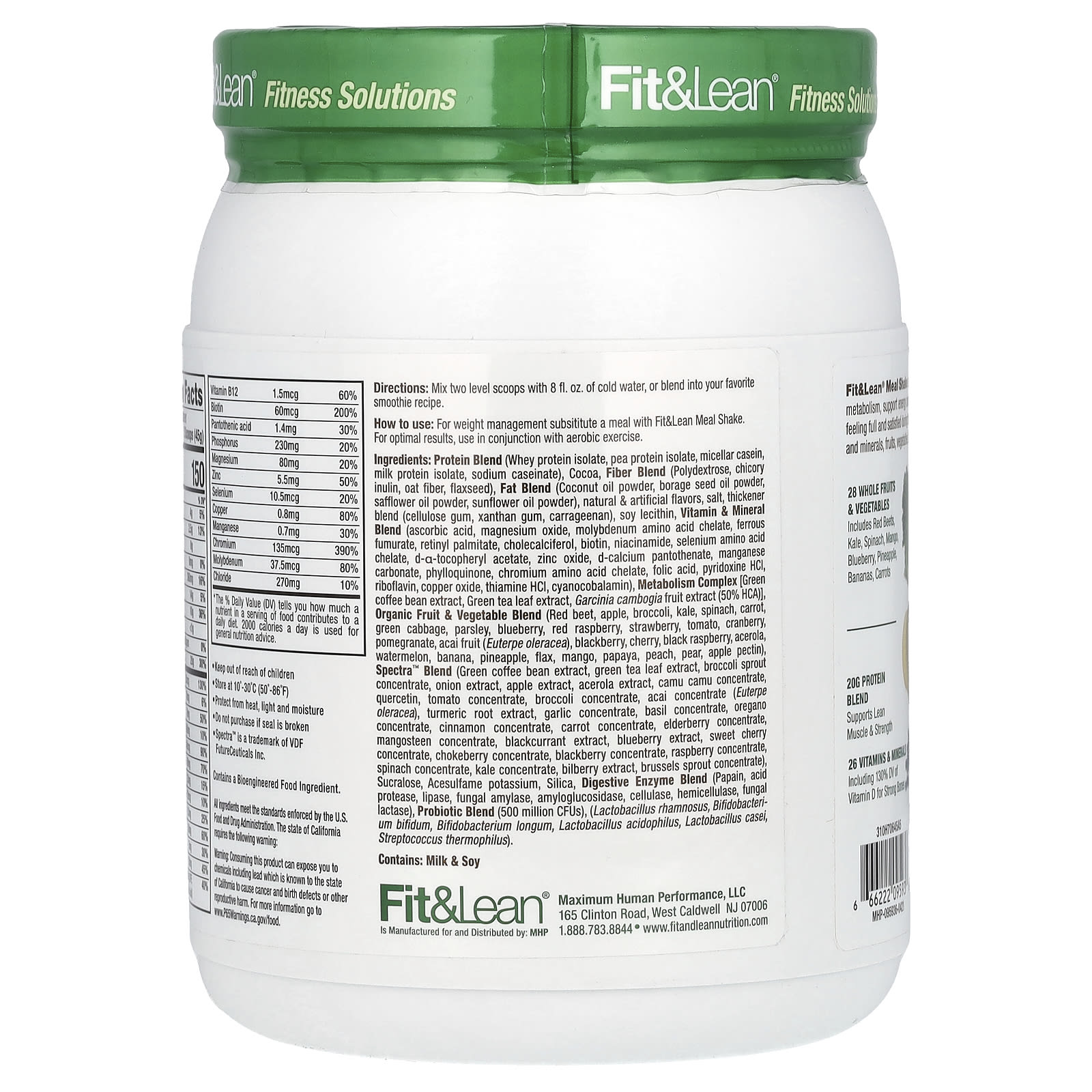 Fit & Lean, Meal Shake, Complete Fitness Nutrition, Chocolate Milkshake ...