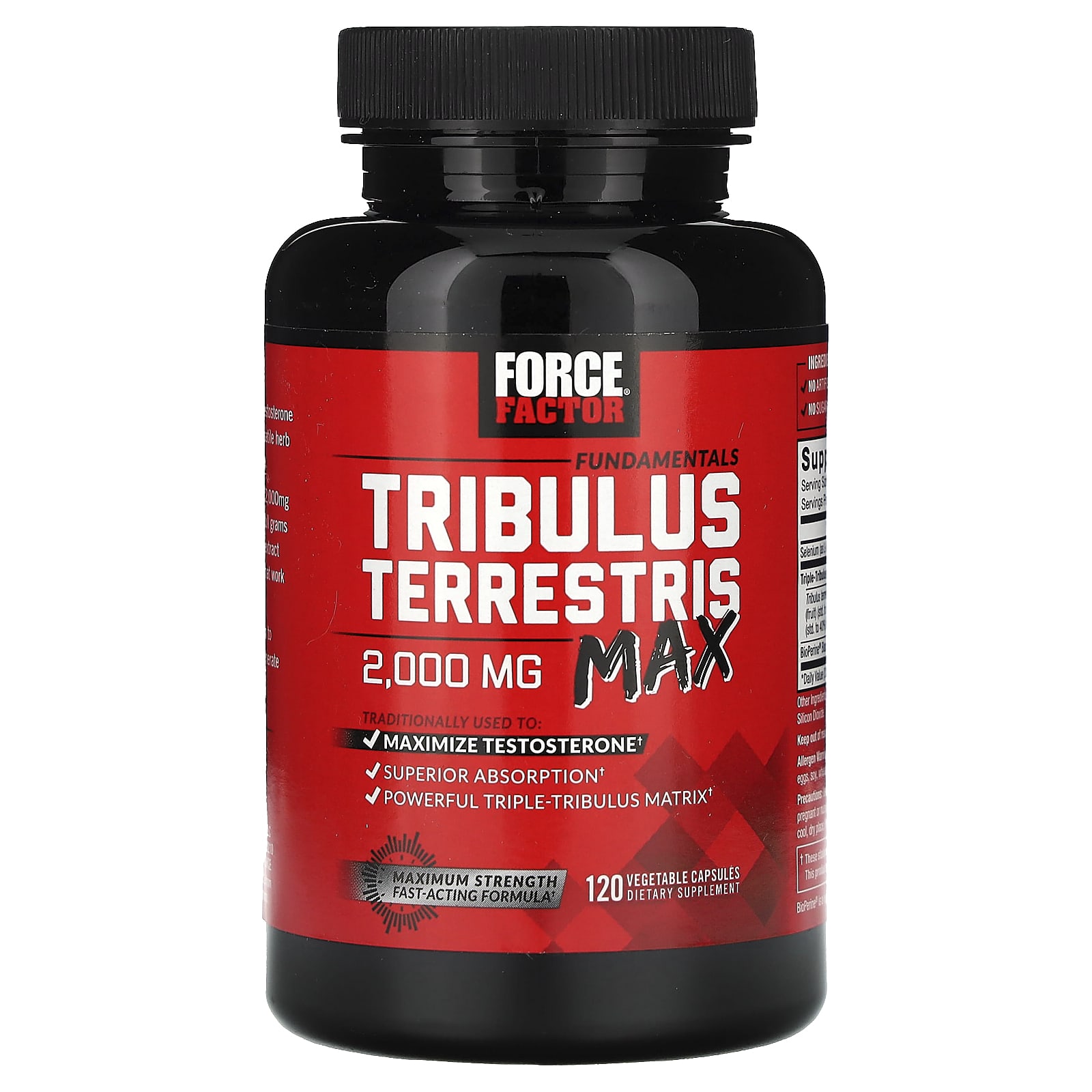 Force Factor, Fundamentals, Tribulus Terrestris Max, 2,000 mg, 120 ...