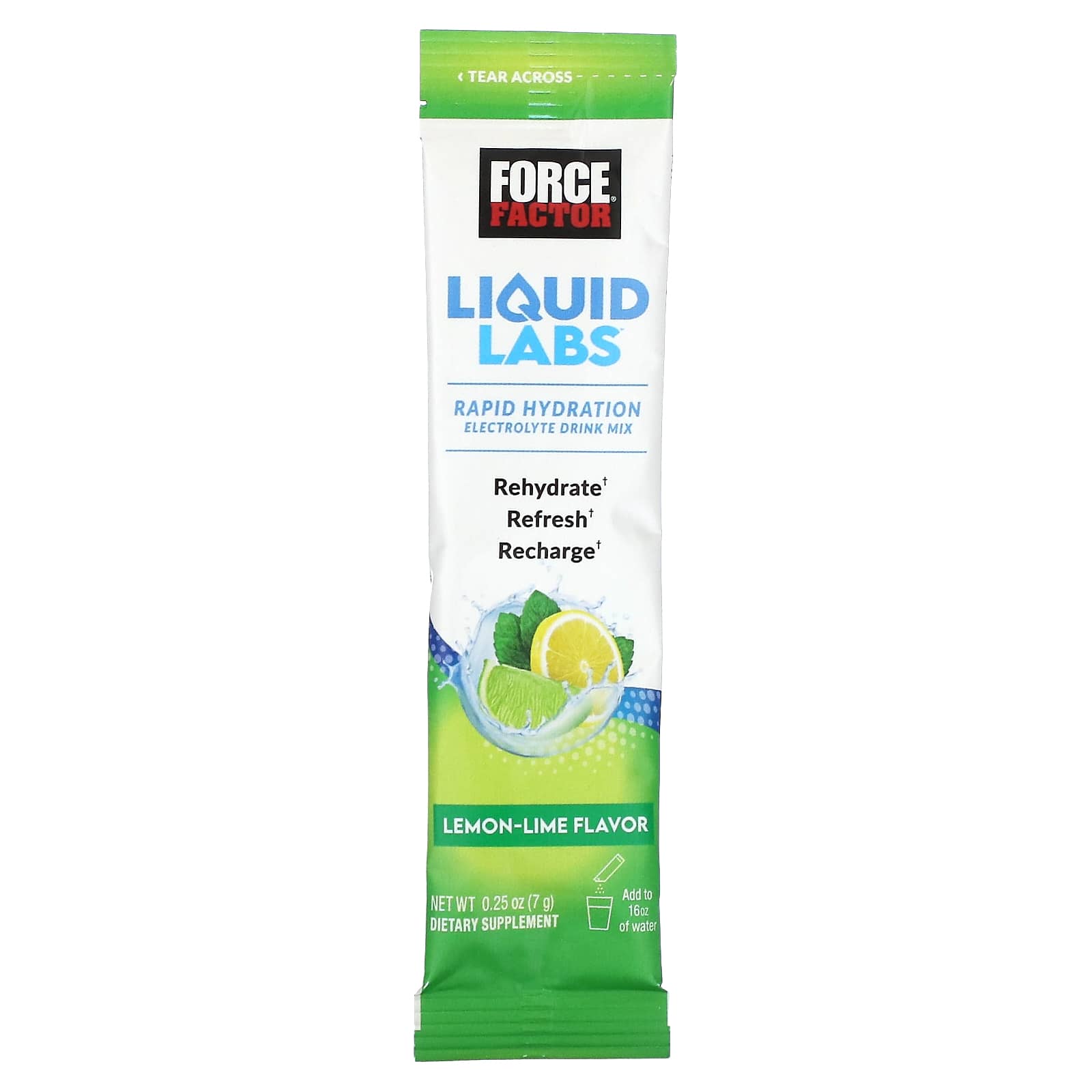 Force Factor, Liquid Labs, Rapid Hydration Electrolyte Drink Mix, Lemon ...