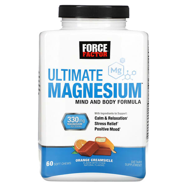 Force Factor, Ultimate Magnesium, Orange Creamsicle, 165 mg, 60 Soft Chews