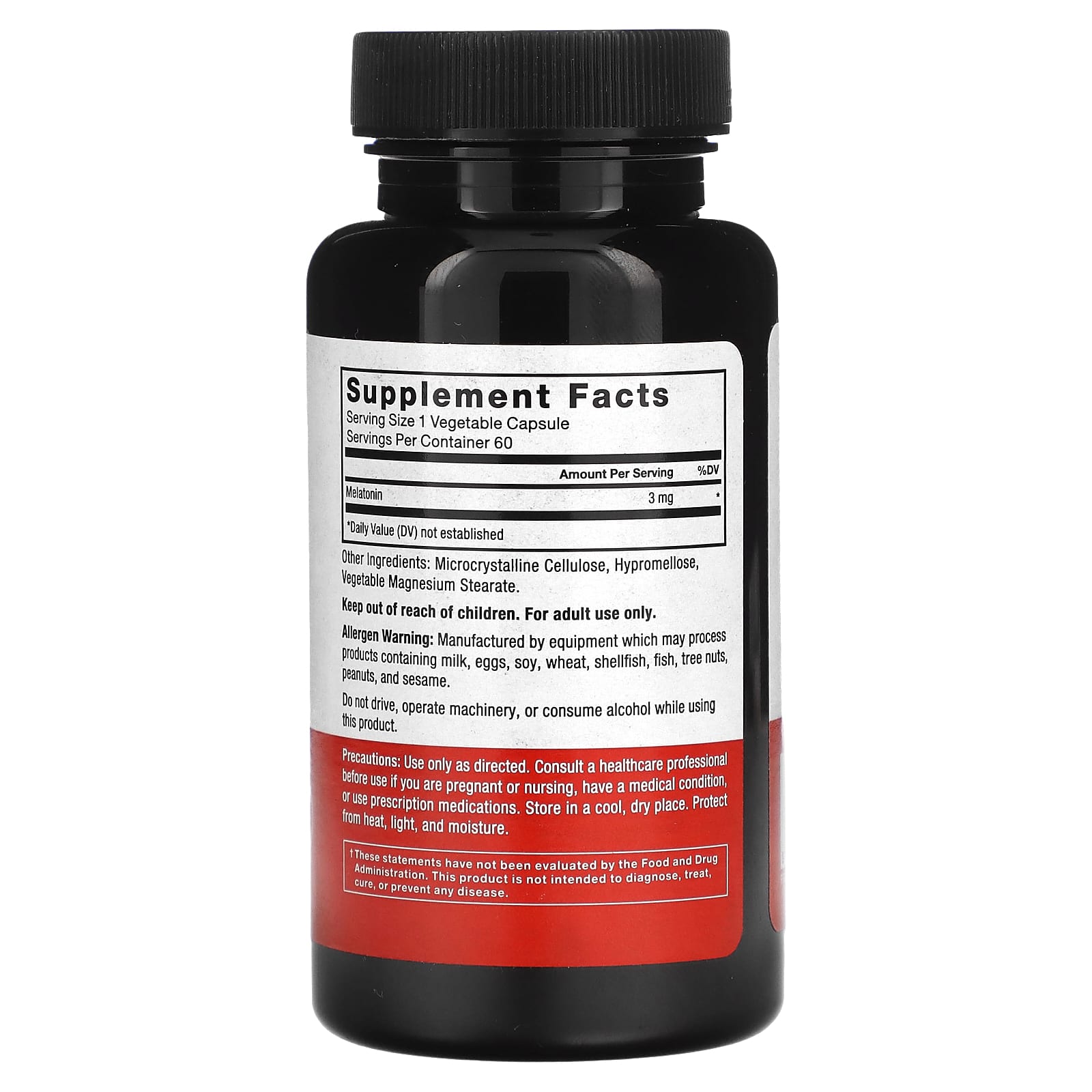 Force Factor, メラトニン、3mg、ベジカプセル60粒