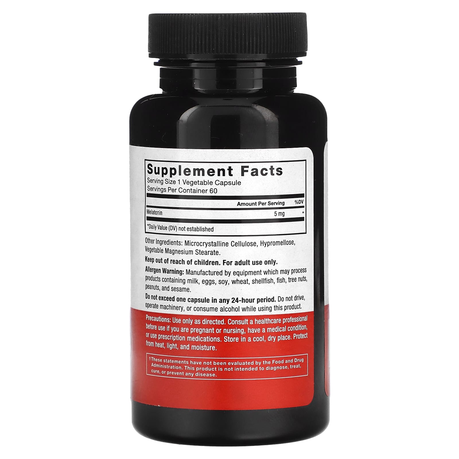 Force Factor, メラトニン、5mg、ベジカプセル60粒