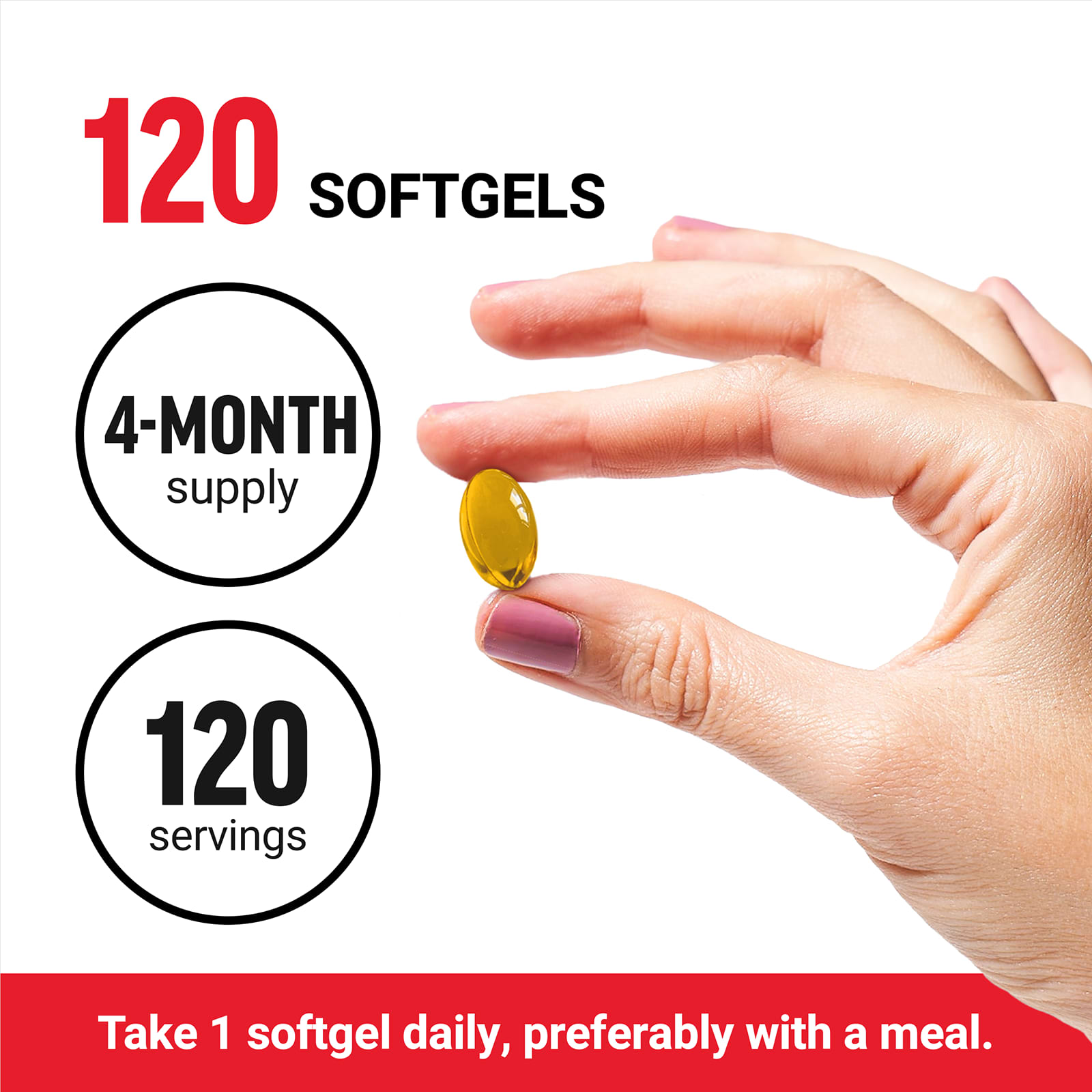 Force Factor‏, "ויטמין D3, ‏125 מק""ג (5,000 יחב״ל), 120 כמוסות רכות."