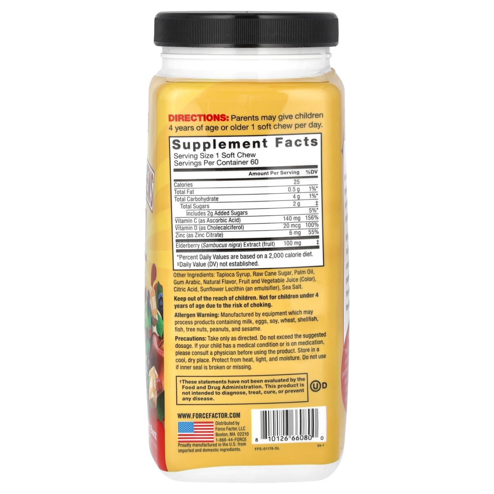 Force Factor, Kids, Super Chews, Immunity, Apple Berry Burst, 60 Soft Chews