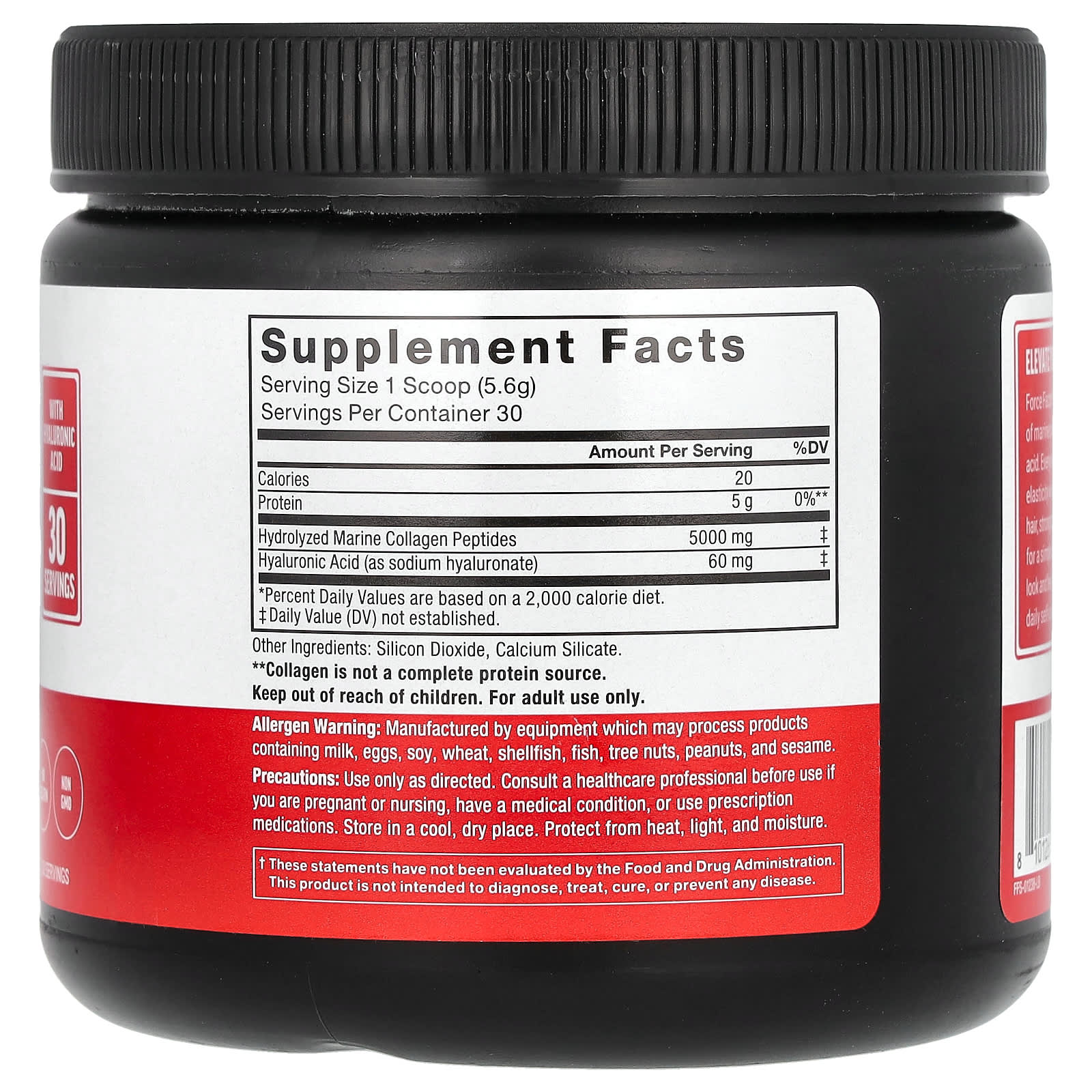 Force Factor, Marine Collagen Powder, Unflavored, 5.93 oz (168 g)