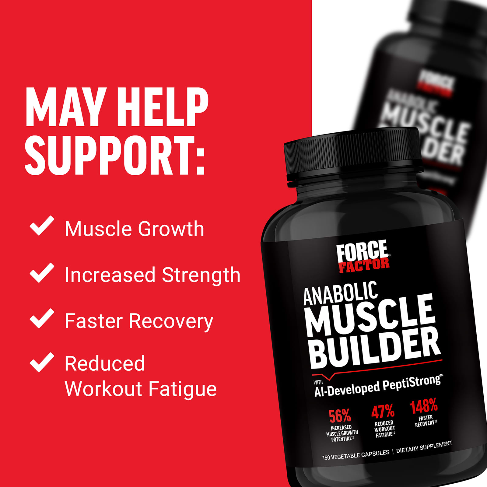 Force Factor, Anabolic Muscle Builder With AI-Developed PeptiStrong ...
