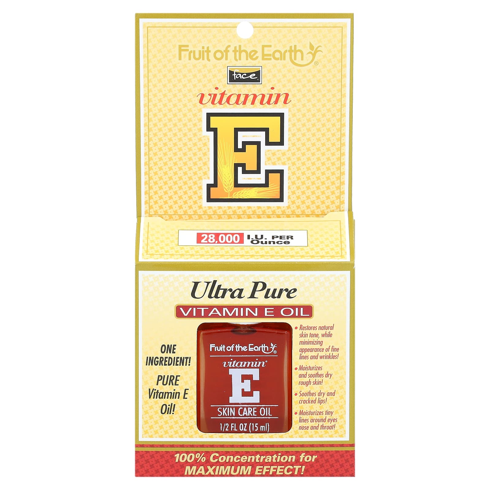 Fruit of the Earth, Face, Ultra Pure Vitamin E Oil, Unscented, 28,000 ...