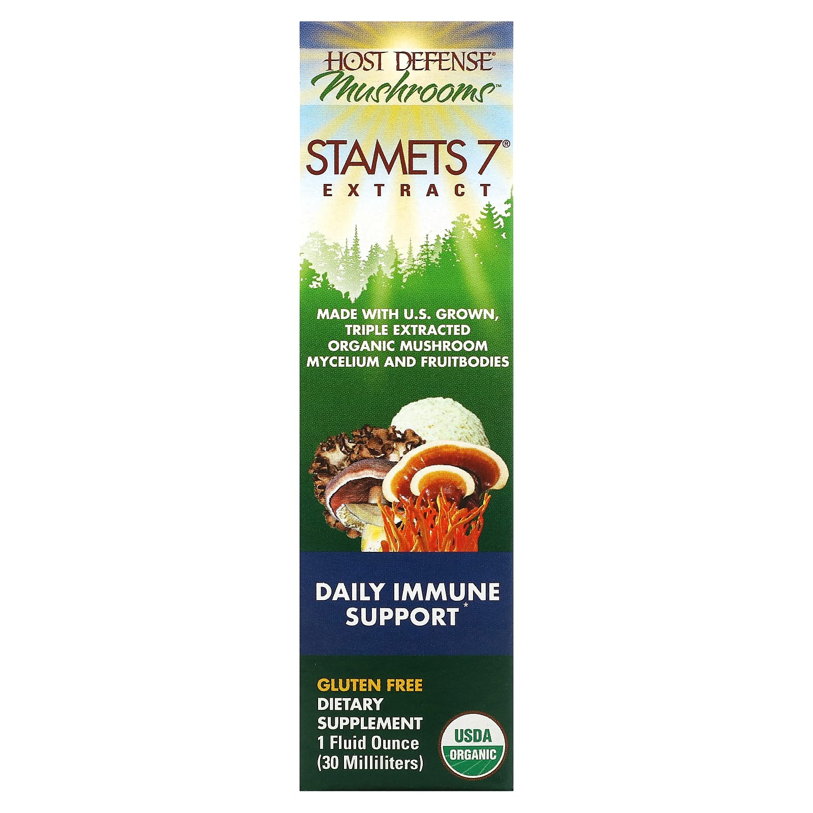 Host Defense, Mushrooms, Stamets 7 Extract, 1 fl oz (30 ml)