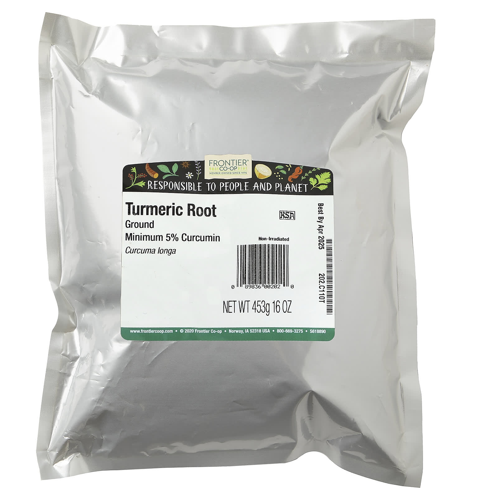 Frontier Co-op, Ground Turmeric Root, 16 oz (453 g)