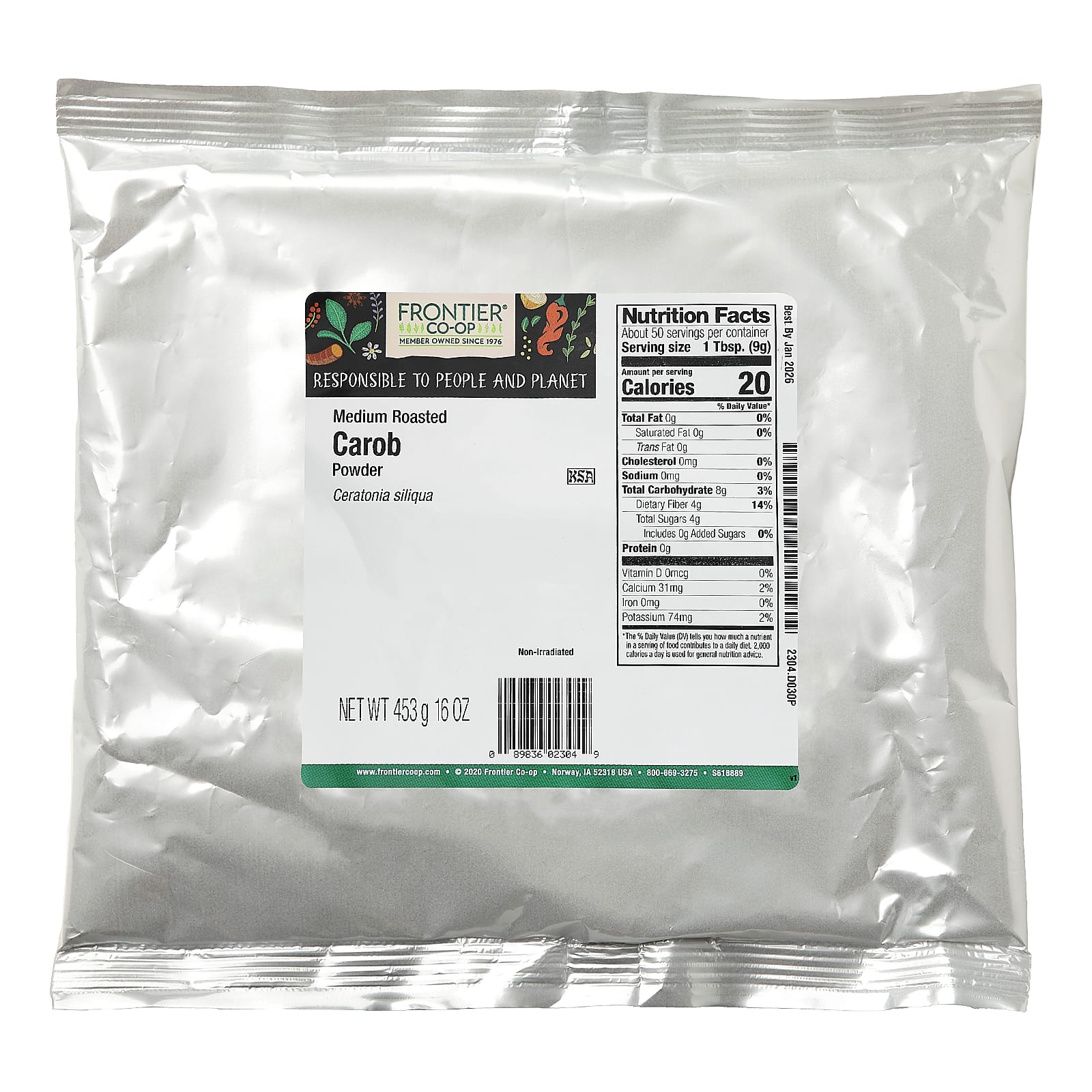 Frontier Co-op, Medium Roasted Carob Powder, 16 oz (453 g)