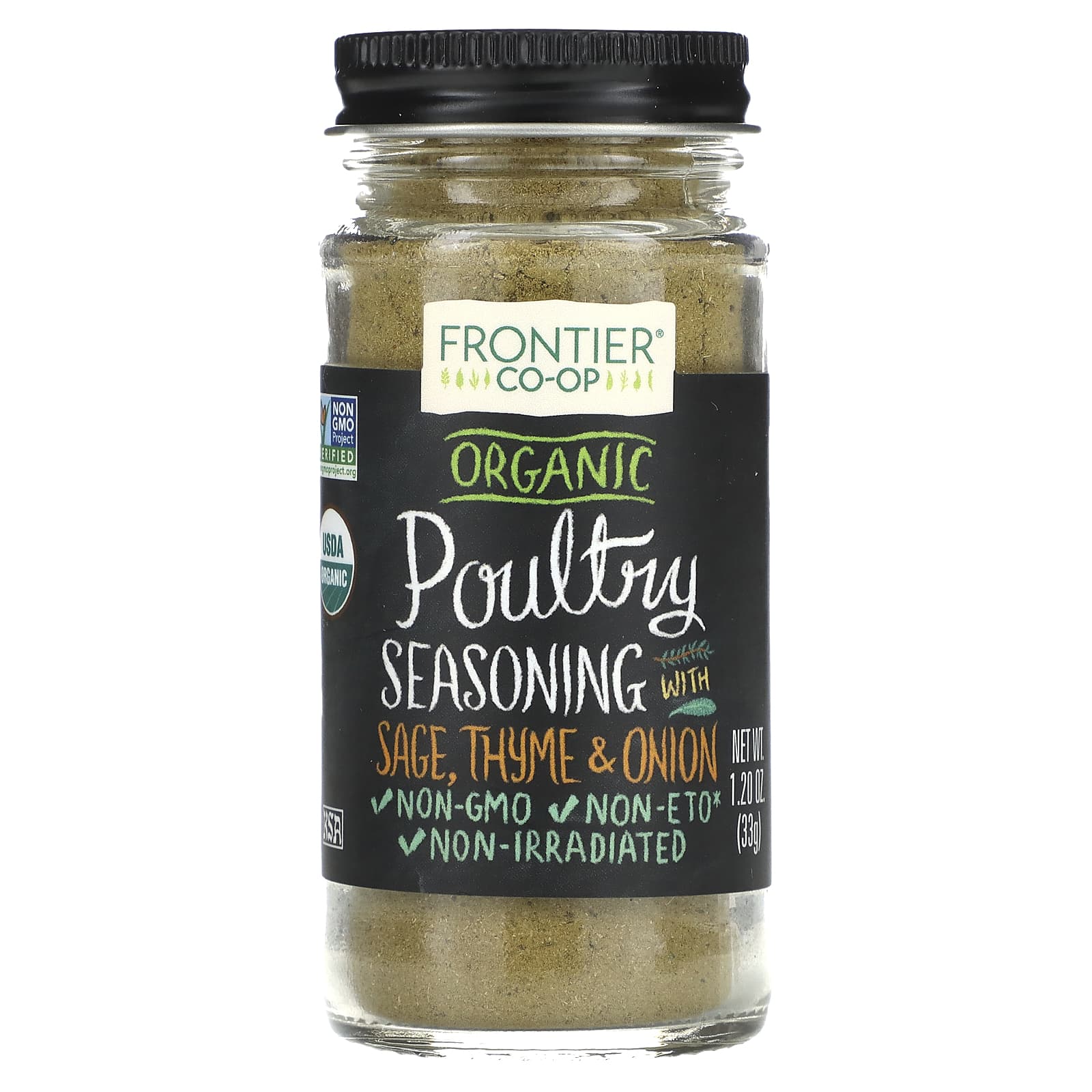 Frontier Co-op, Organic Poultry Seasoning With Sage, Thyme & Onion, 1.2 ...