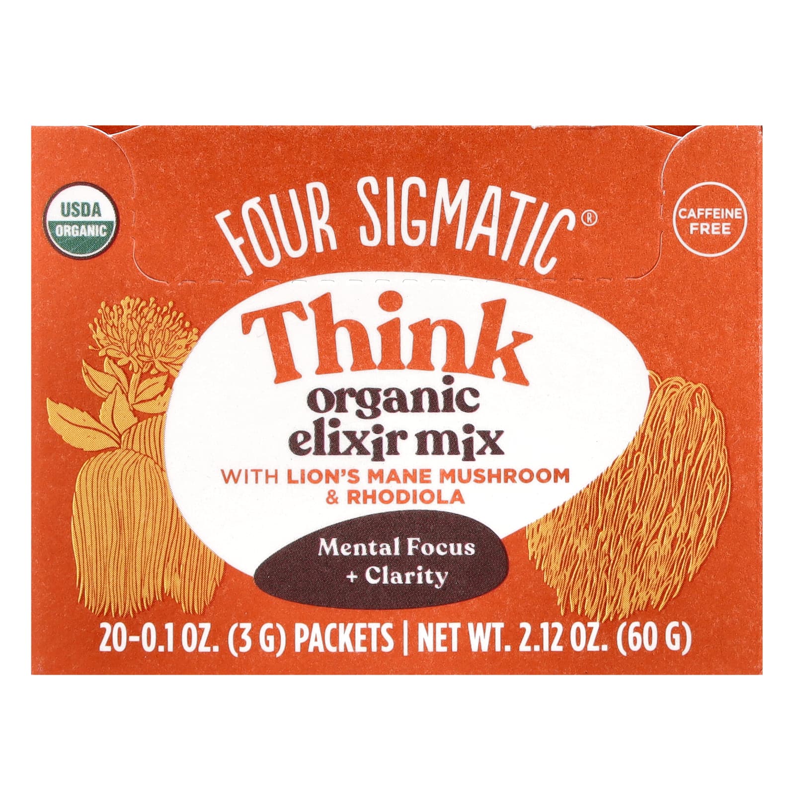 Four Sigmatic, Think, Organic Elixir Mix With Lion's Mane Mushroom ...