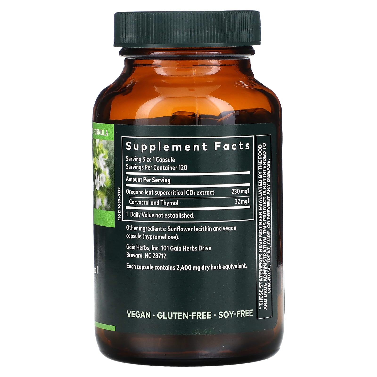 Gaia Herbs Oil Of Oregano 120 Vegan Liquid Phyto Caps