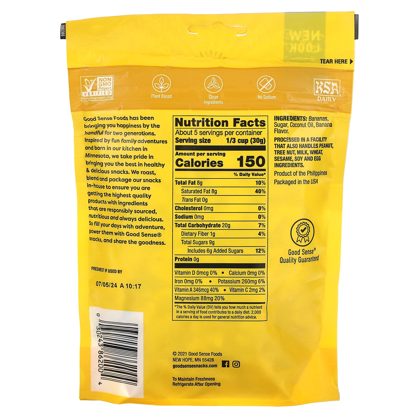 Good Sense, Banana Chips, 5.5 oz (156 g)