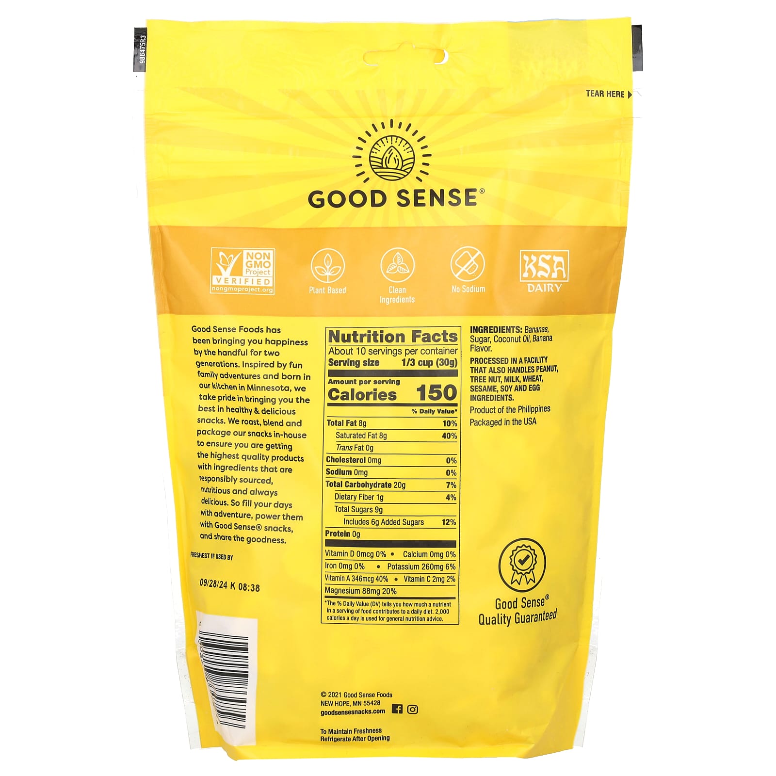 Good Sense, Banana Chips, 11 oz (312 g)